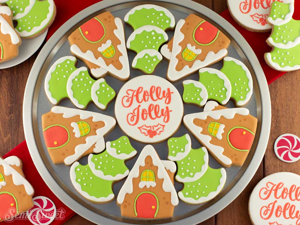 Decorate a Gingerbread House Cookie Platter for Christmas