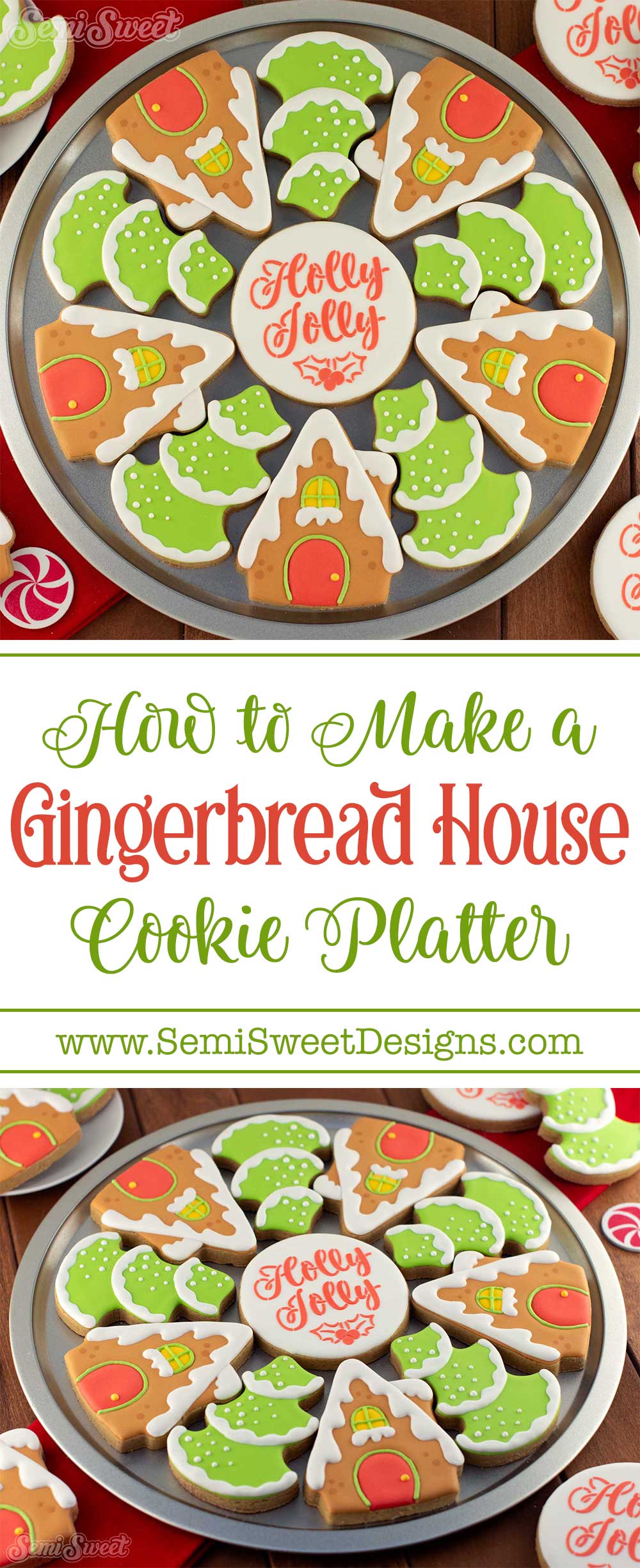 Decorate a Gingerbread House Cookie Platter for Christmas