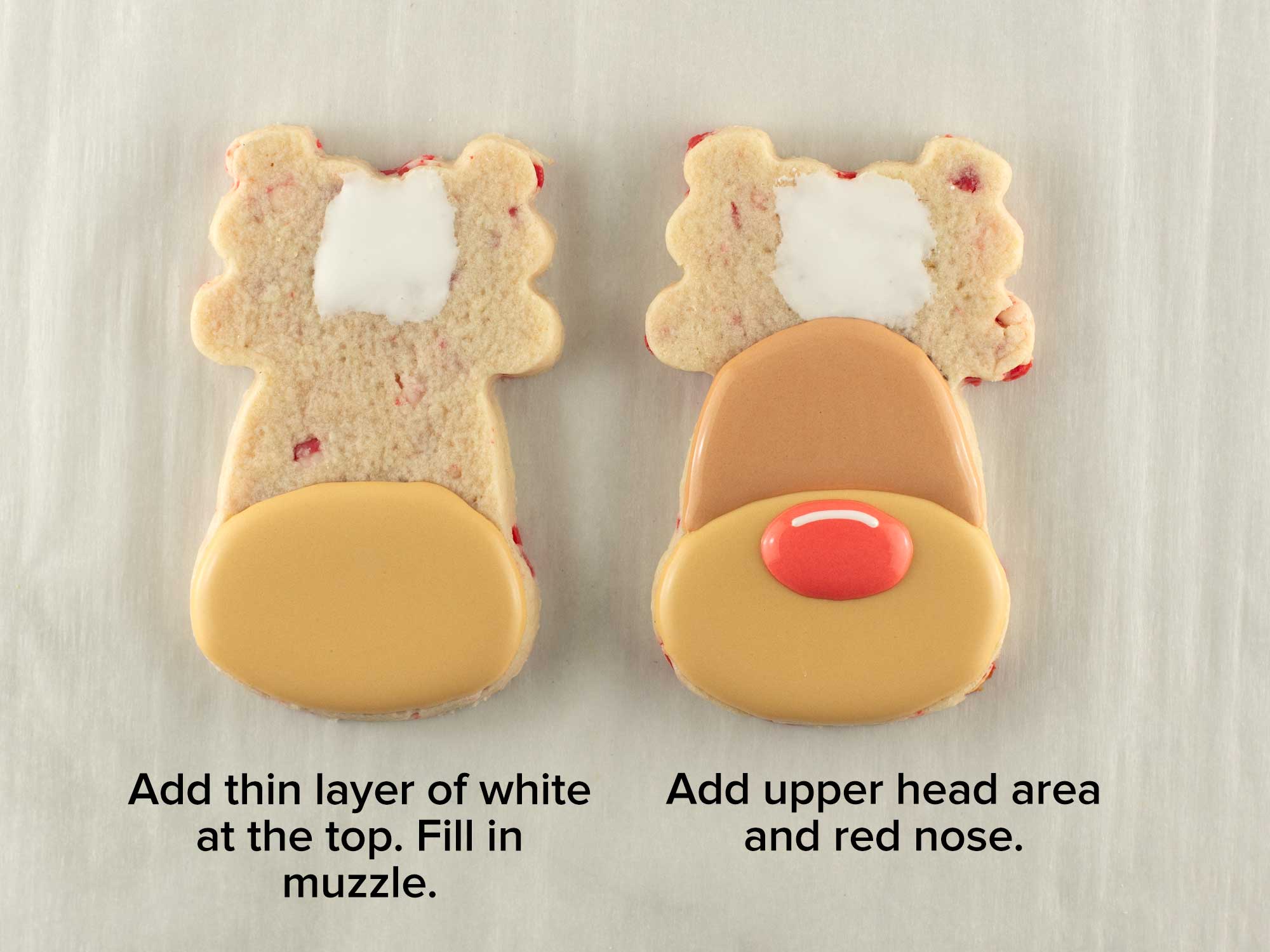 Decorating Christmas Reindeer Cookies with Royal Icing