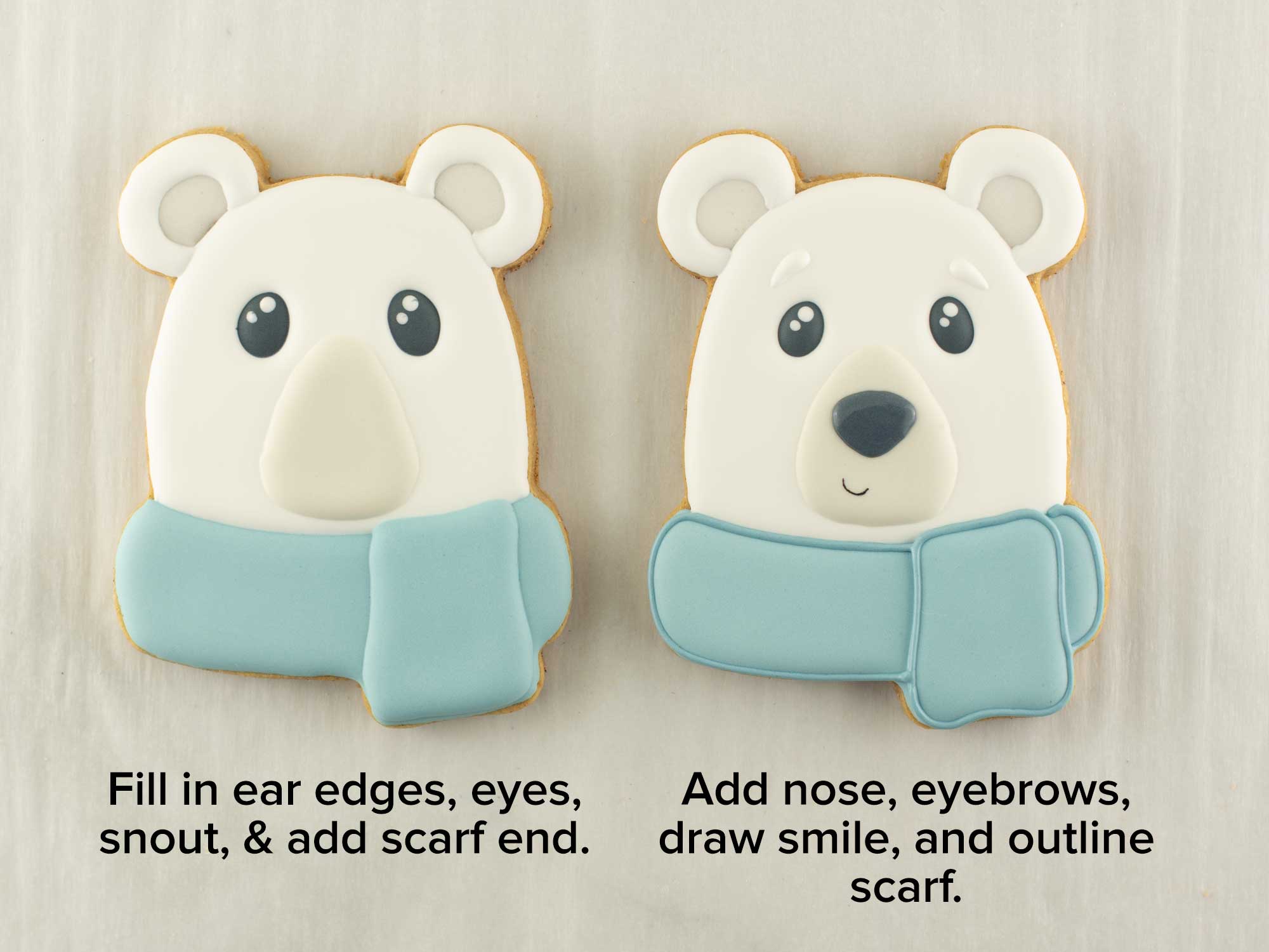 Decorate a Polar Bear Cookie Set for Christmas