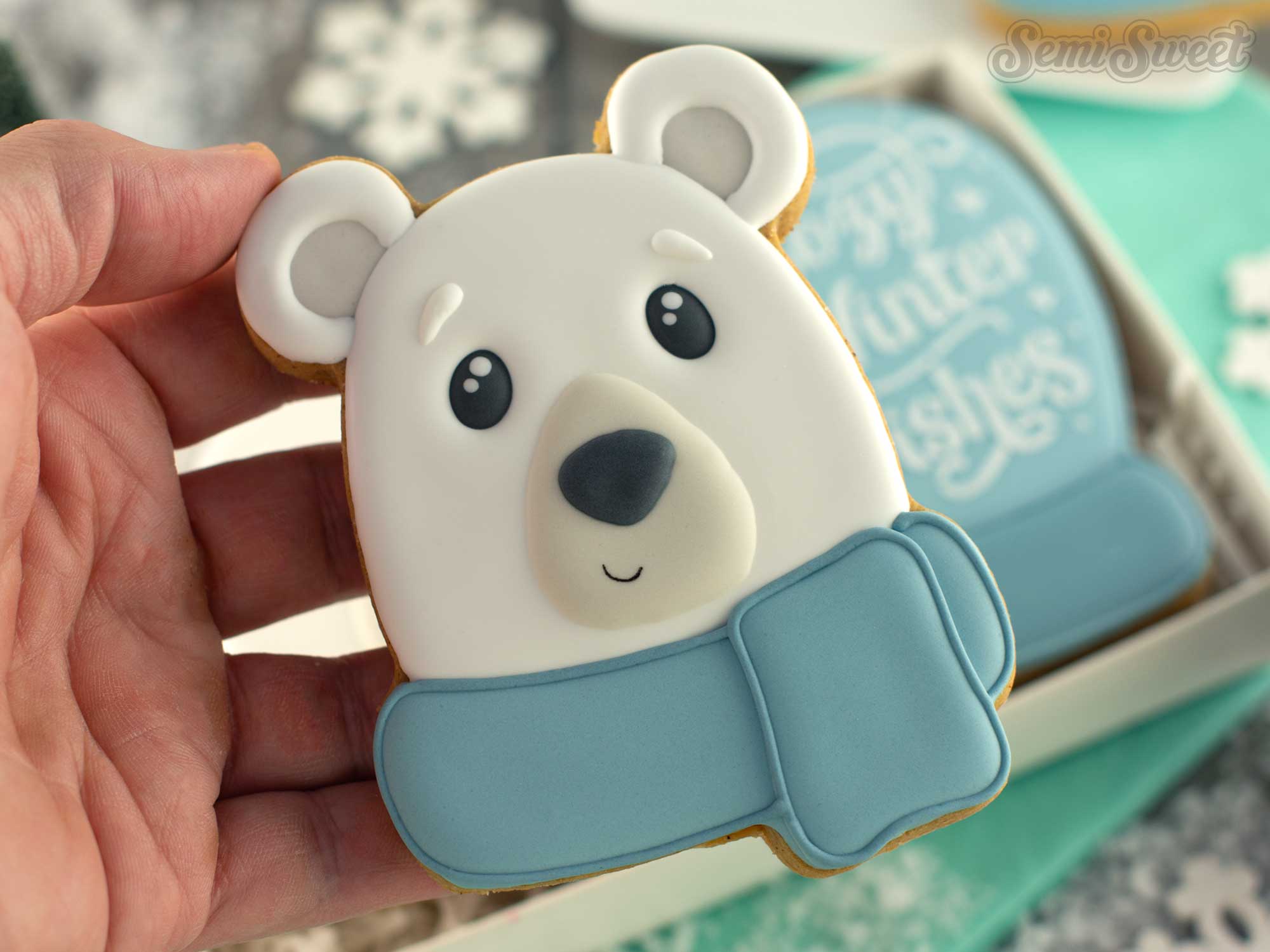 Decorate a Polar Bear Cookie Set for Christmas