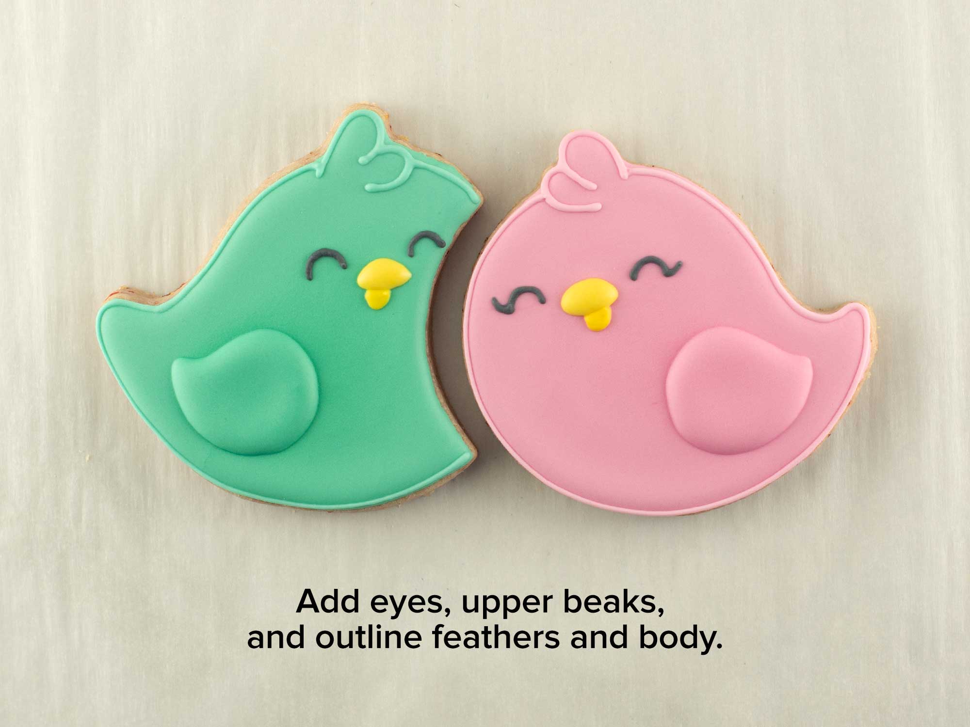 Decorating Love Bird Cookies for Valentine's Day