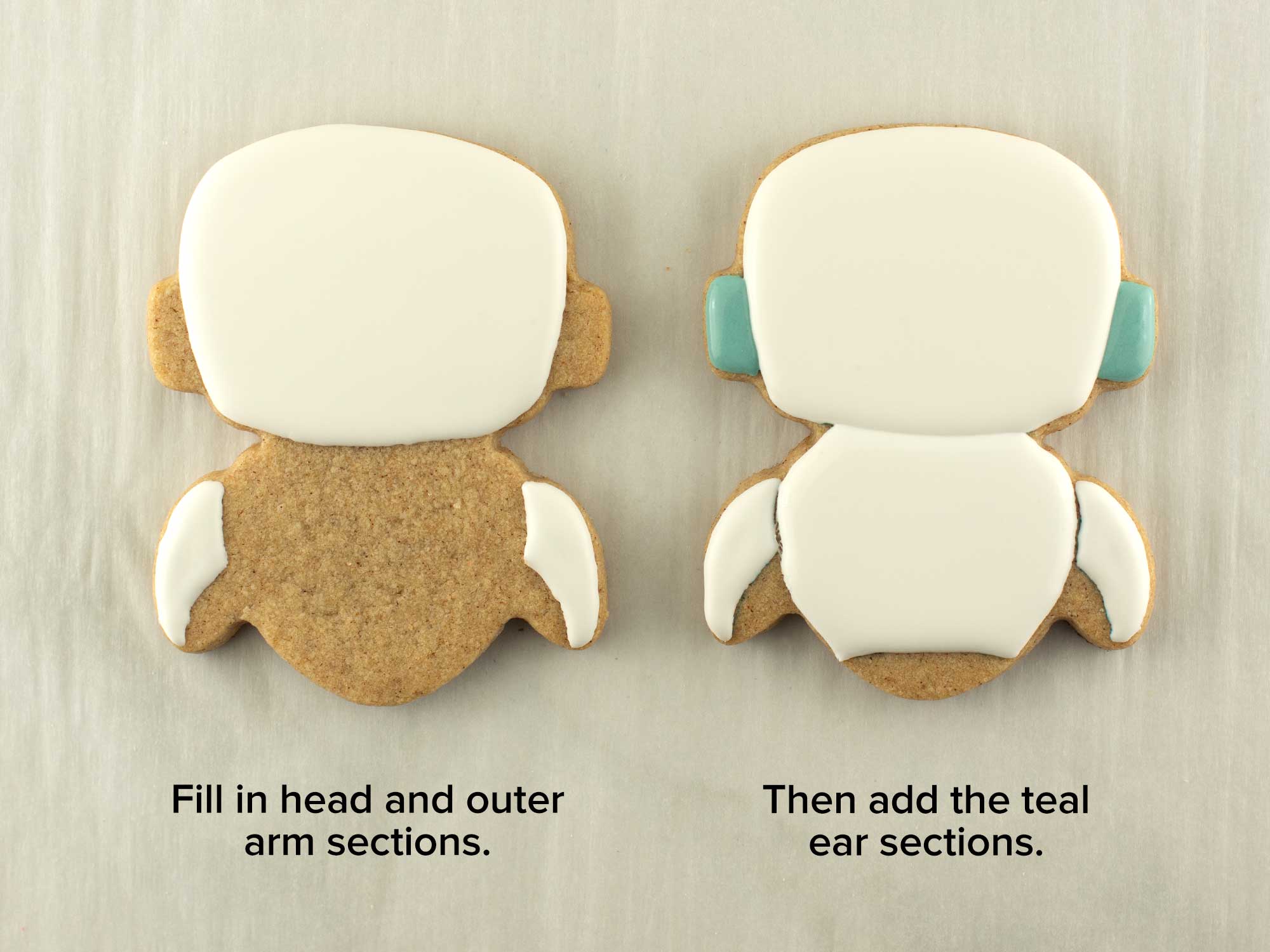 Decorating Robot Cookies for Valentine's Day