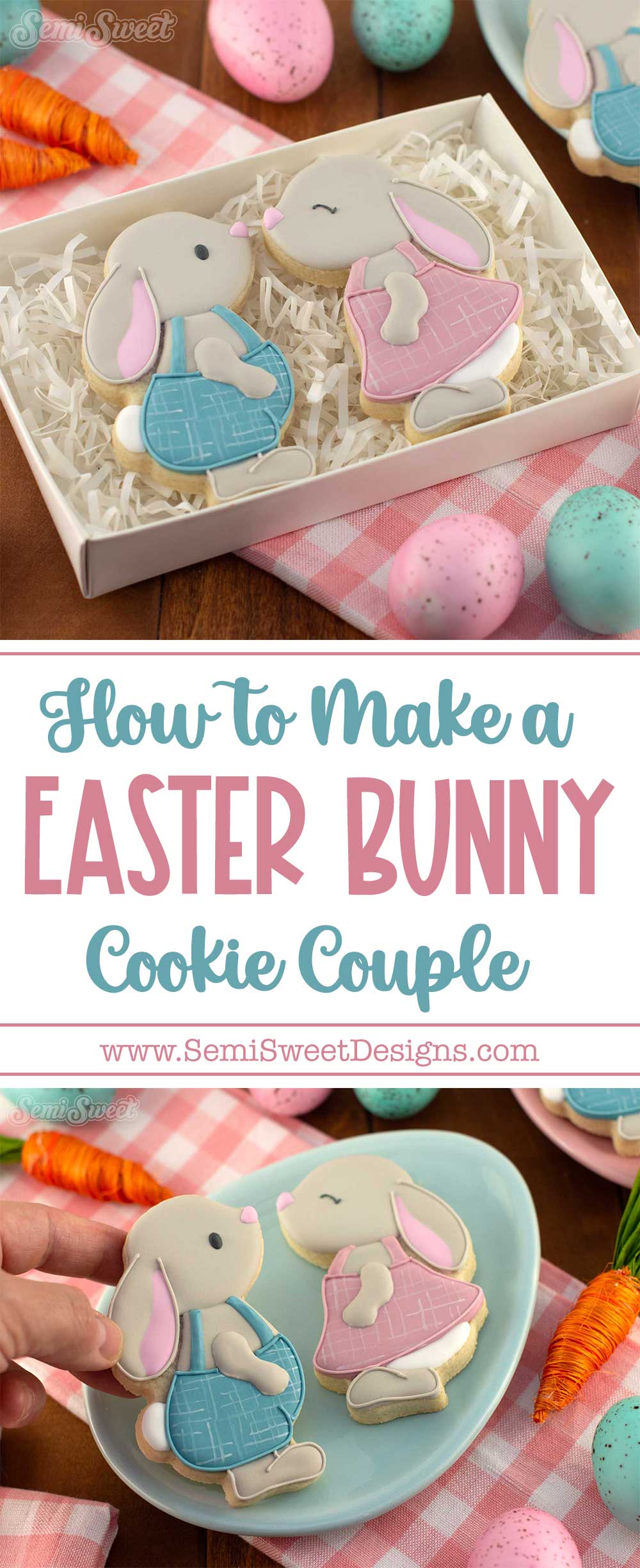 Decorate an Adorable Easter Bunny Cookie Couple
