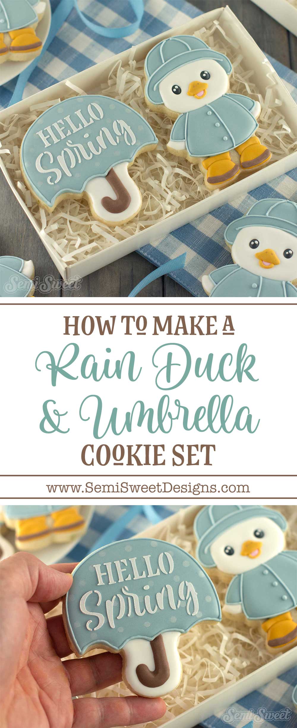 Decorate a Raincoat Duck & Umbrella Cookie Set for Spring