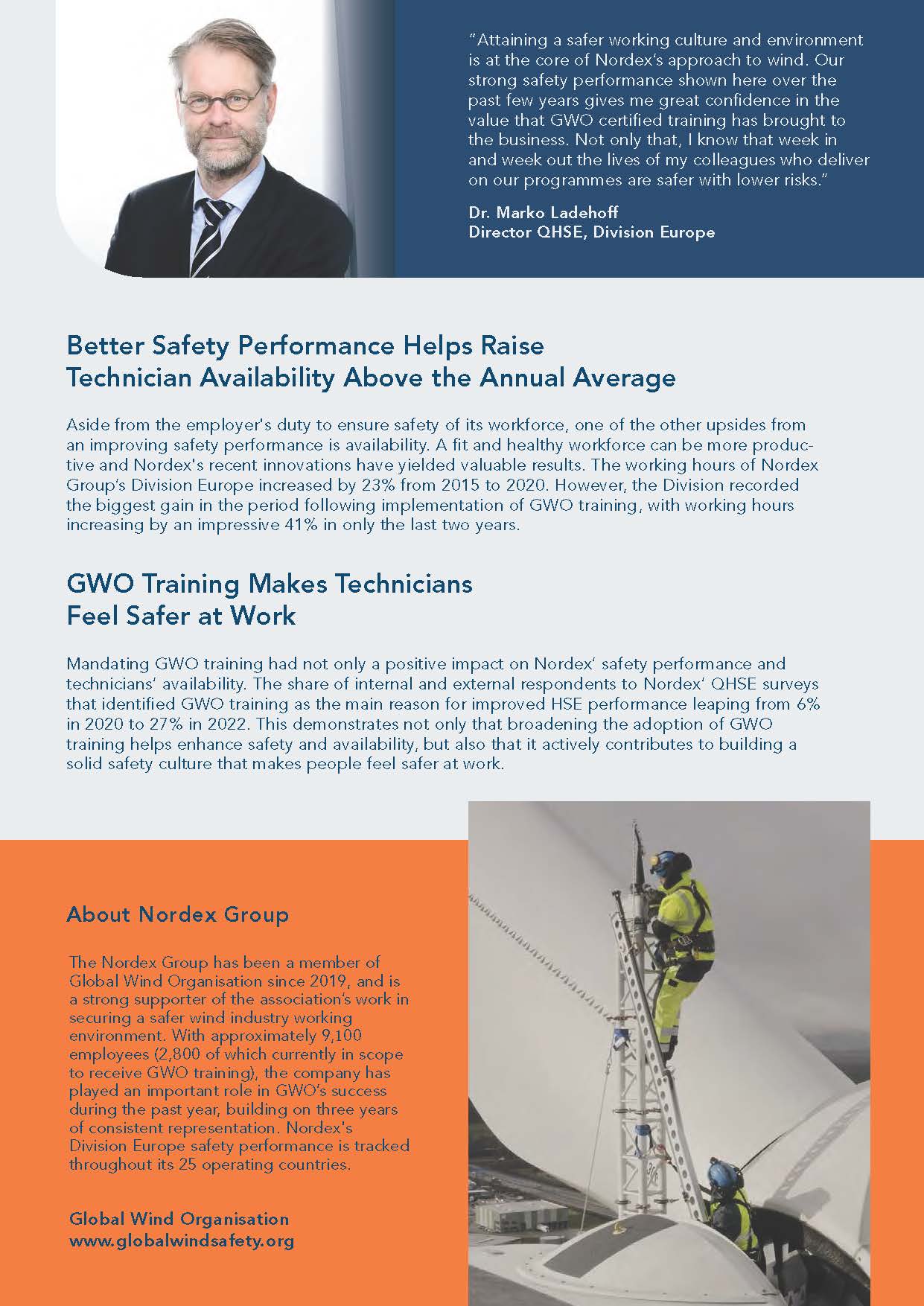 GWO Training Helps Nordex Improve Safety Performance