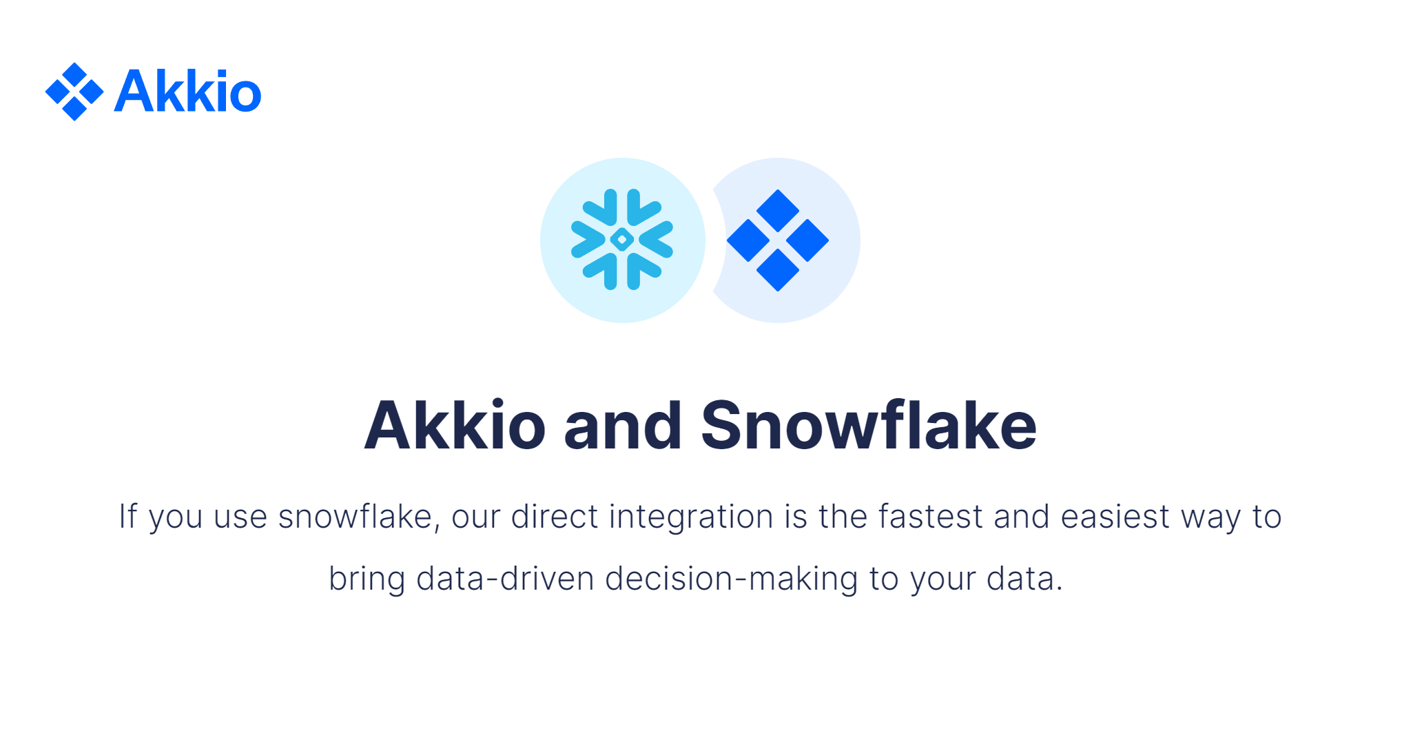 Akkio and Snowflake Integration