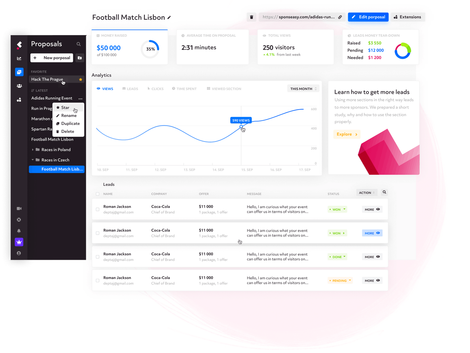 Sponseasy - Pitch, Sell & Close Sponsorship 🚀