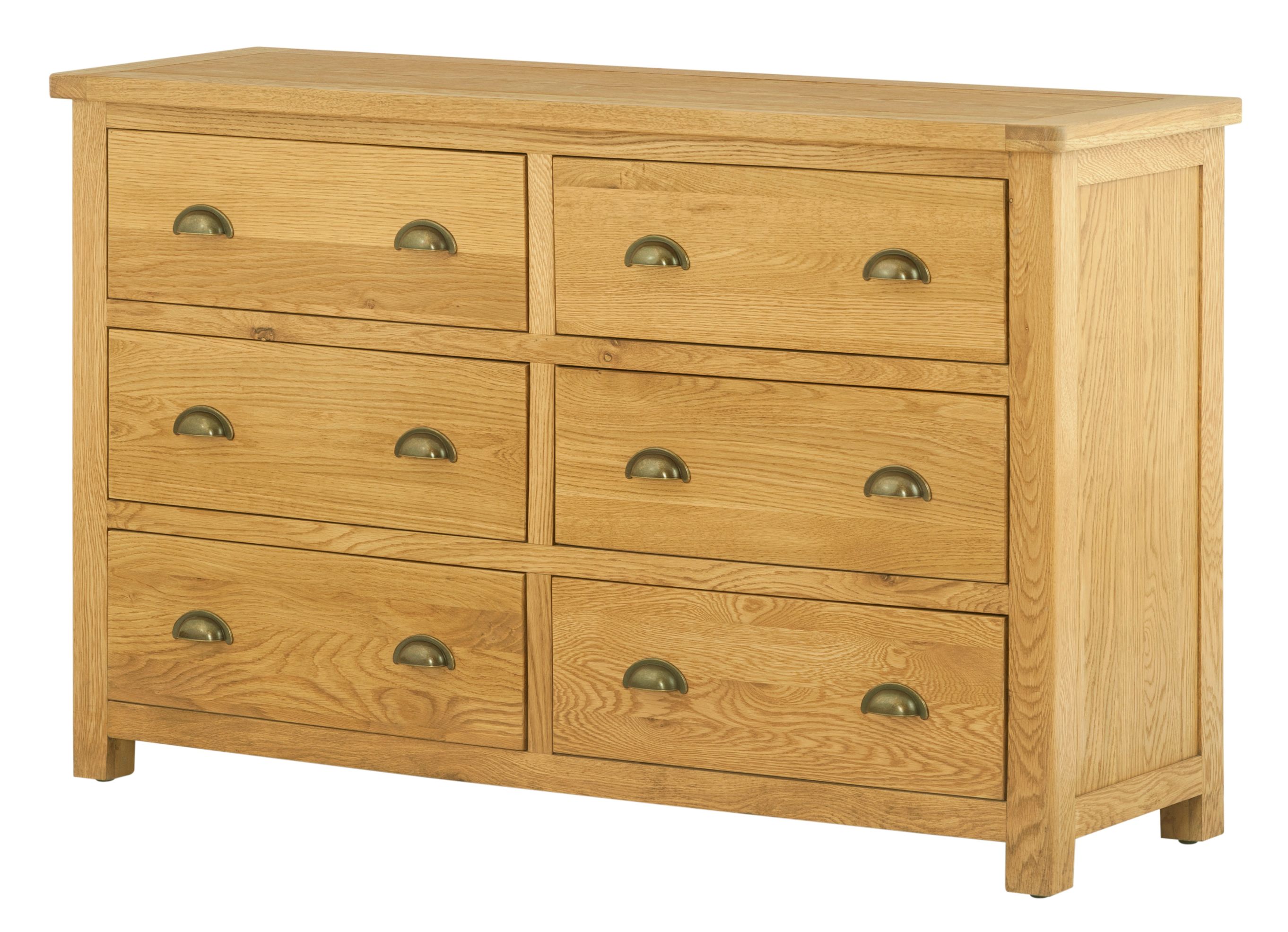 PRESTON OAK 6 Drawer Wide Chest | Bedroom Furniture | Alexander Ellis