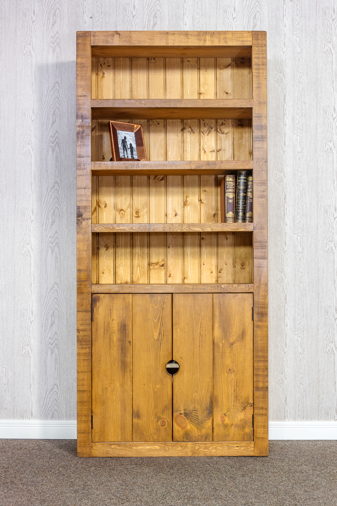 RUSTIC Mojo Tall Bookcase with 2 Door Base | Living & Dining Furniture ...