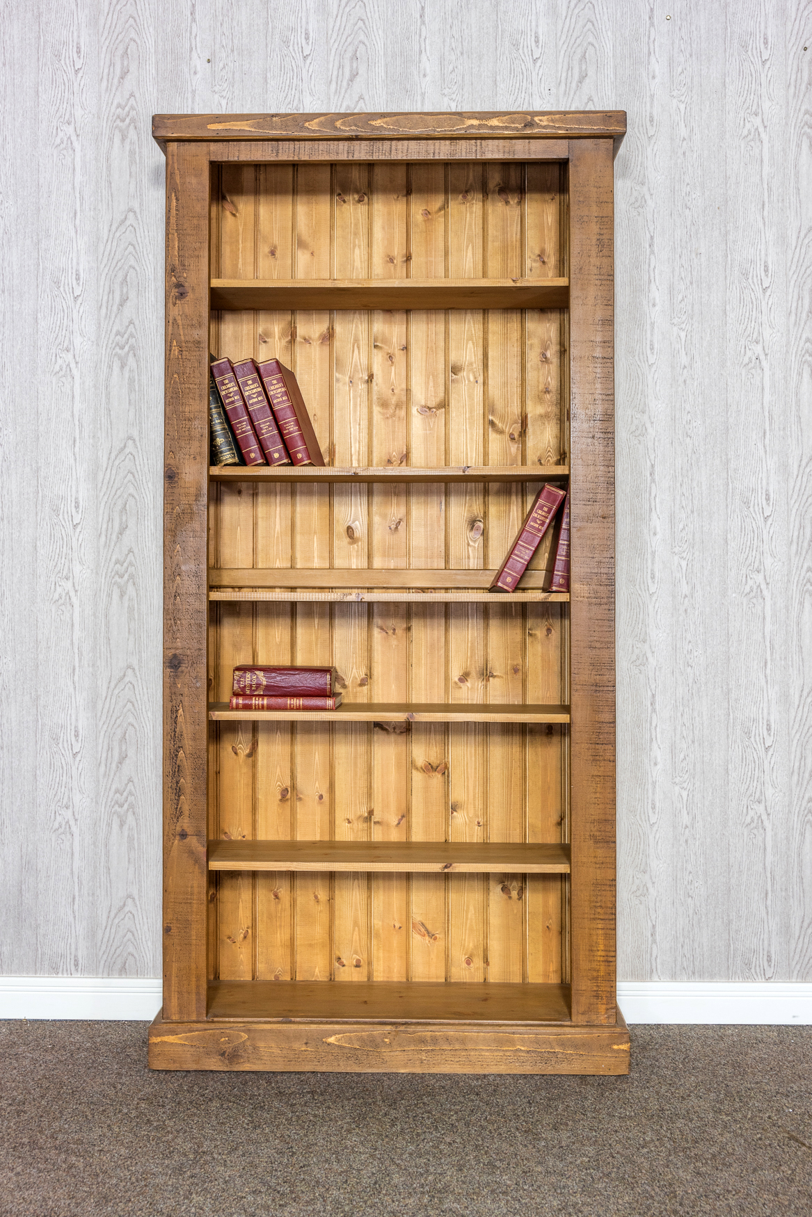 RUSTIC Tall Open Bookcase - 1000mm Wide | Living & Dining Furniture ...