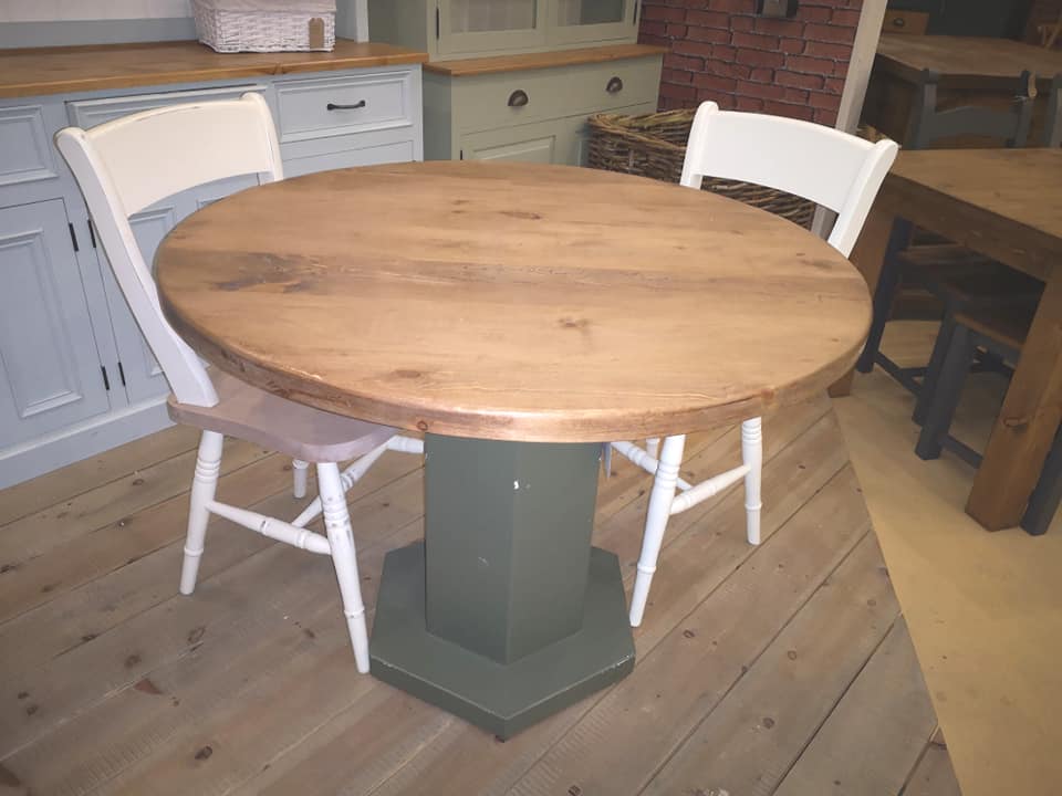 RUSTIC 1500mm Hex Round Dining Table 2" Top | Living & Dining Furniture ...