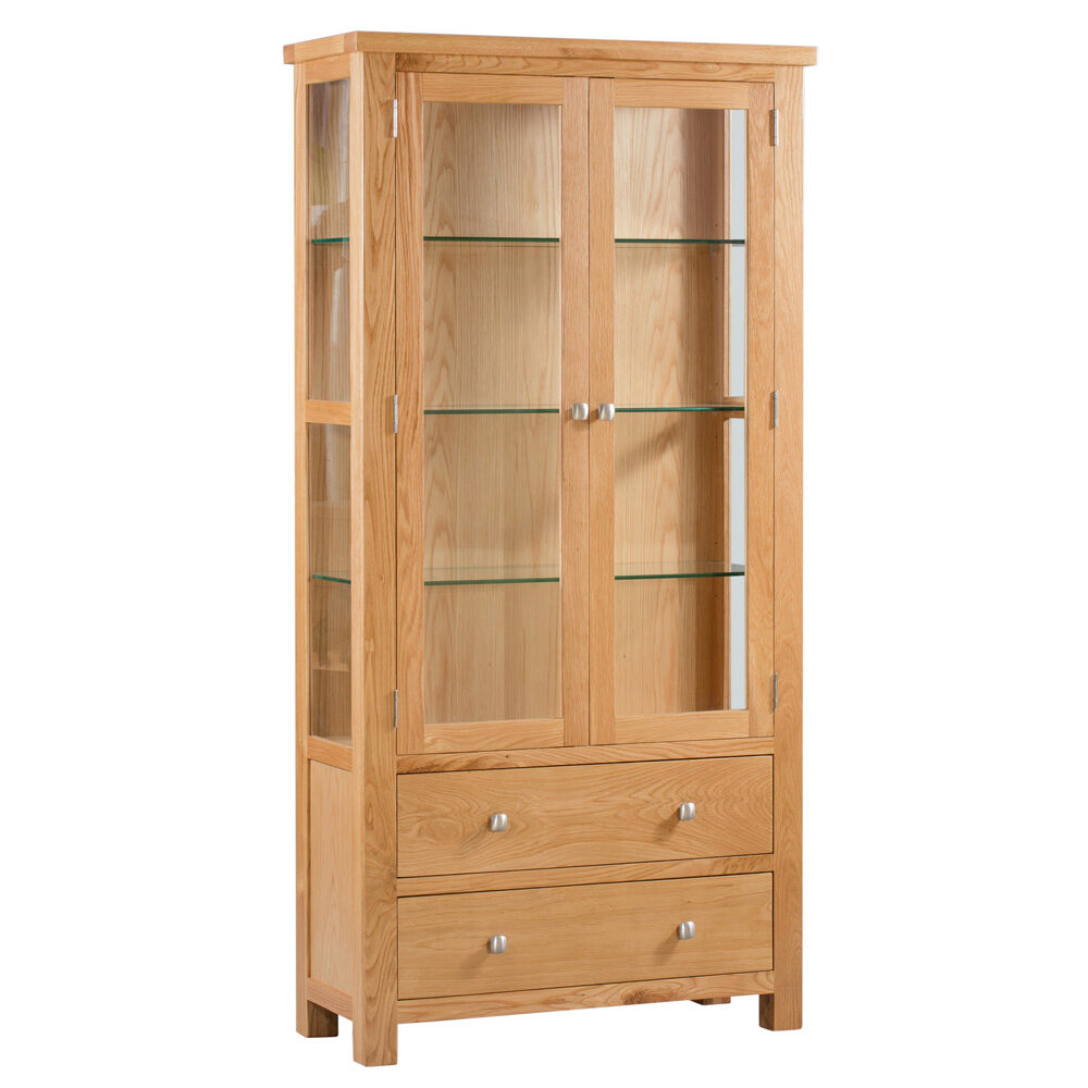 DORCHESTER OAK - Glazed Display Cabinet | Living & Dining Furniture ...