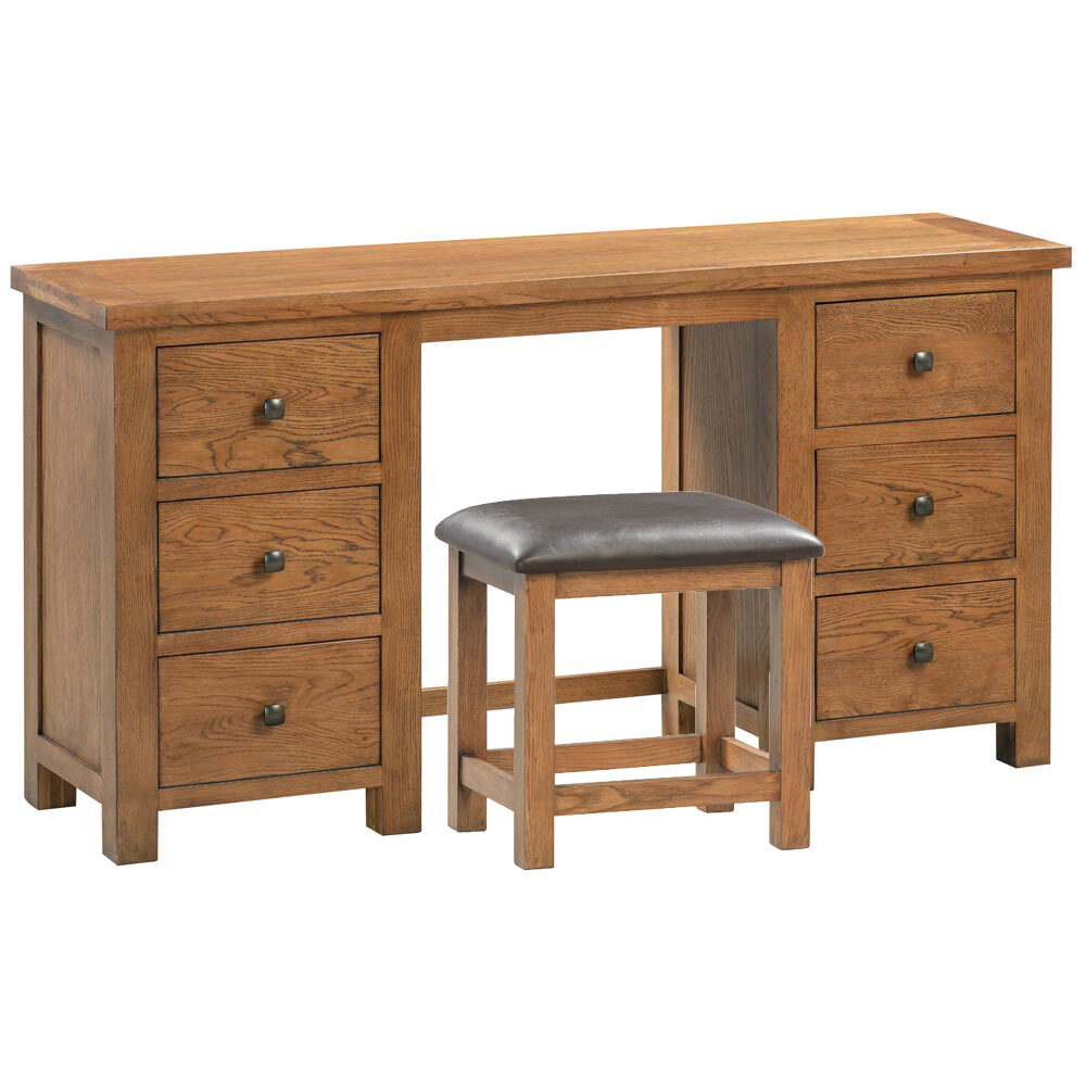 DORCHESTER RUSTIC - Double Pedestal Dressing Table and Stool | Bedroom ...