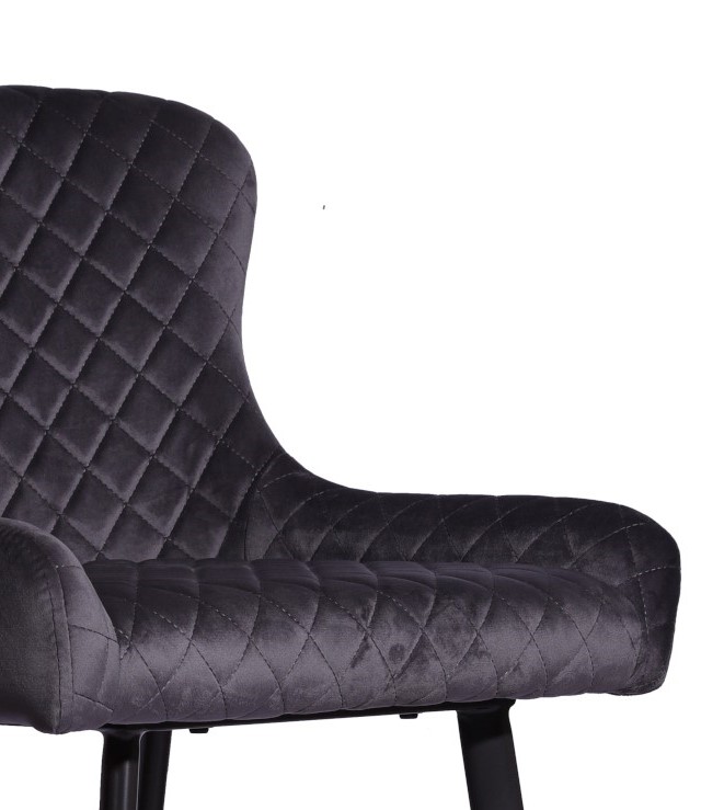 ALPHA Bar Stool - Grey Velvet | Living & Dining Furniture | Alexander Ellis