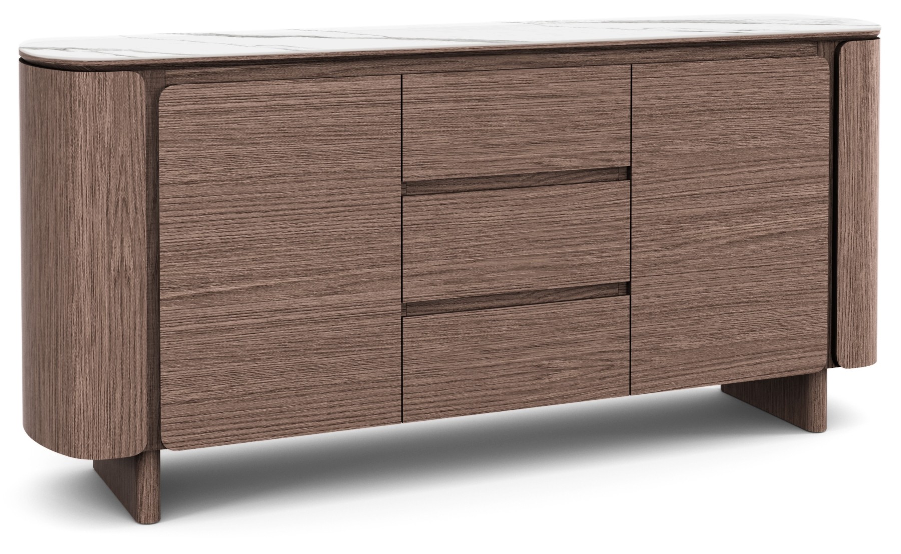 TRENTO Walnut Large Sideboard - With Sintered Stone Top | Living ...