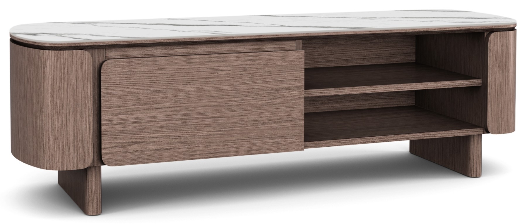 TRENTO Walnut TV Unit - With Sintered Stone Top | Living & Dining ...