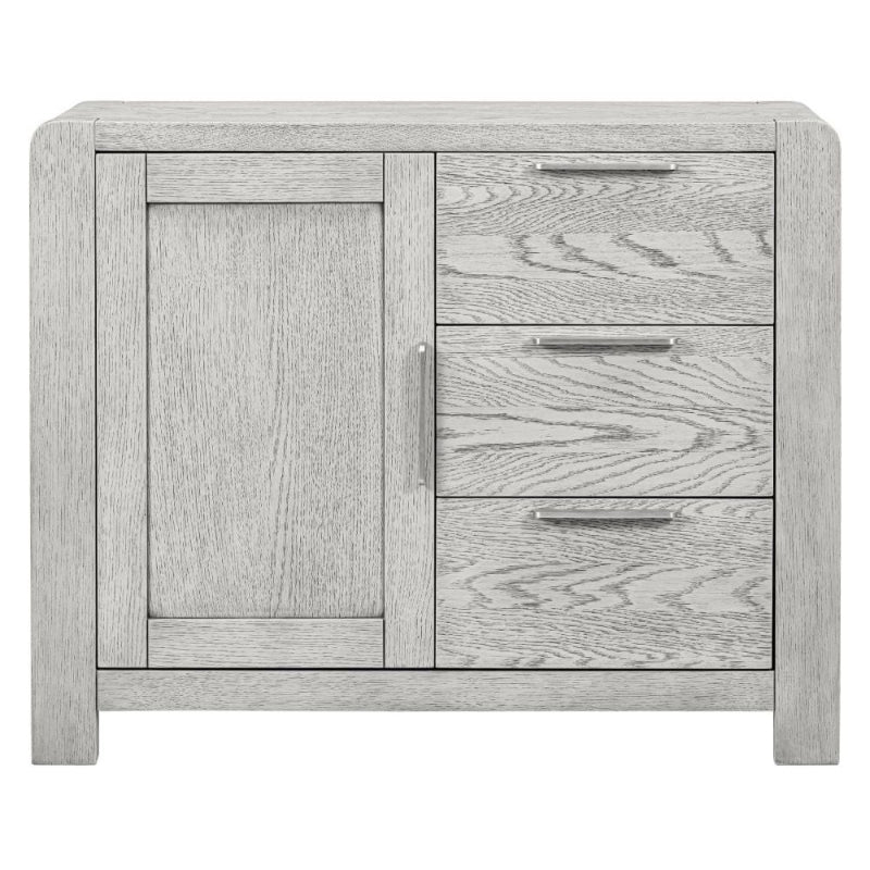 AREZZIO - Grey Washed Oak 1 Door 3 Drawer Sideboard | Living & Dining ...
