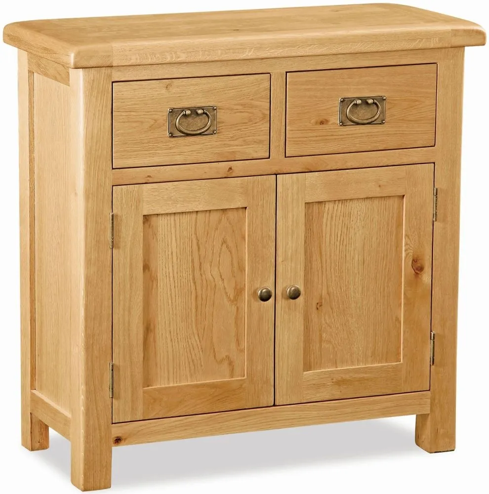 SAN REMO - Natural Oak Small Sideboard with 2 Doors & 2 Drawers ...