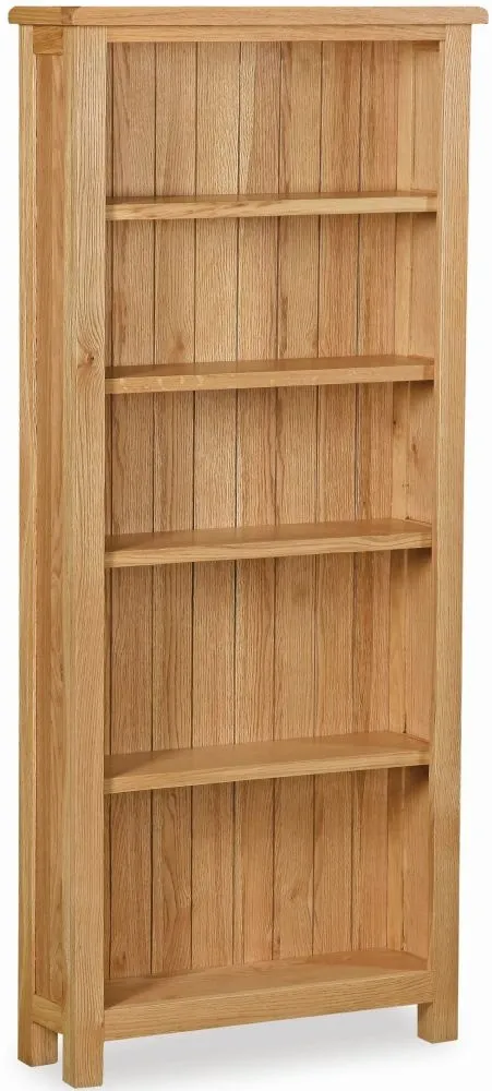 SAN REMO LITE - Natural Oak Bookcase, Tall Wide with 4 Shelves | Living ...