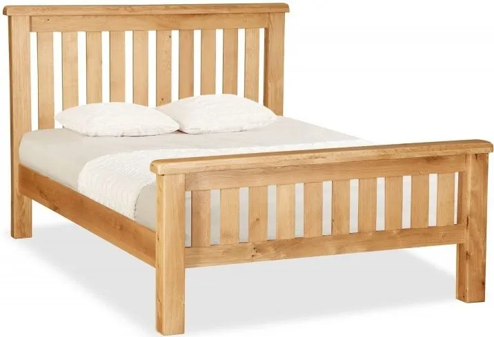 SAN REMO - Natural Oak High Foot End 5ft King Size Bed with Slatted ...