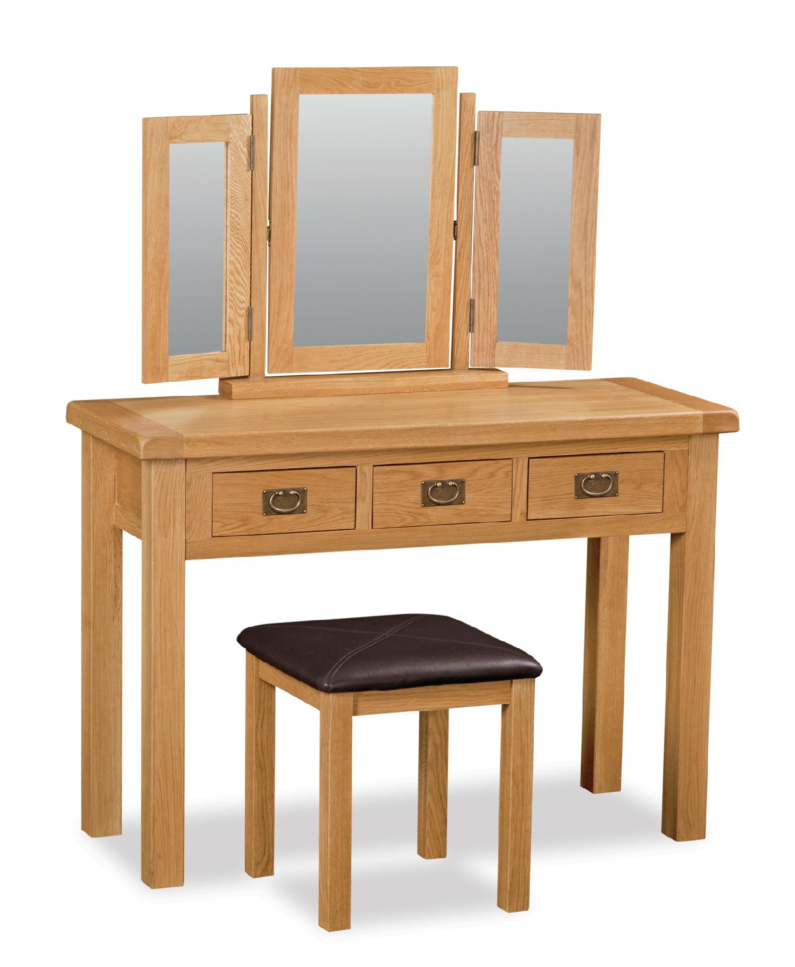 SAN REMO - Natural Oak Wide Dressing Table | Bedroom Furniture ...