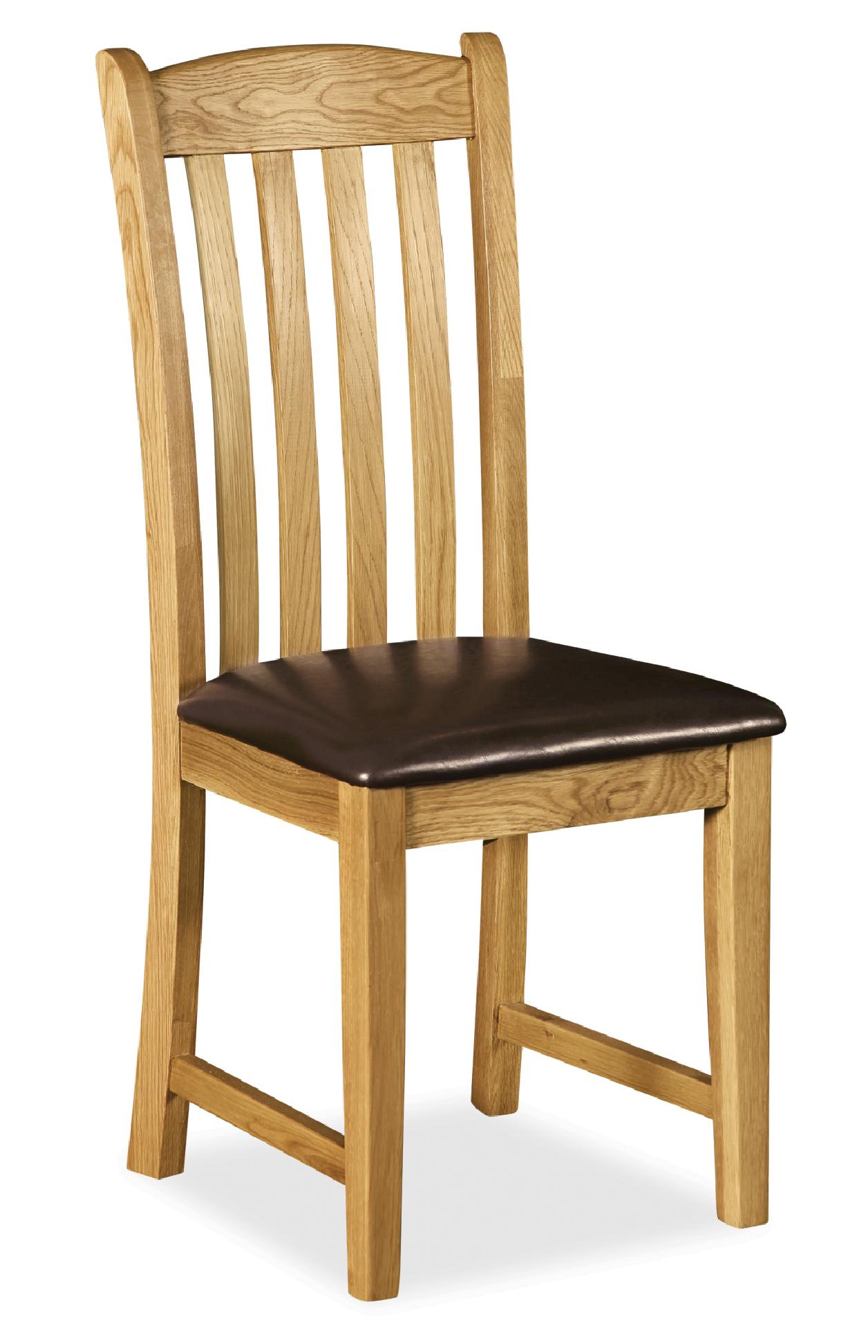 SAN REMO - Natural Oak Dining Chair With PU Seat | Living & Dining ...