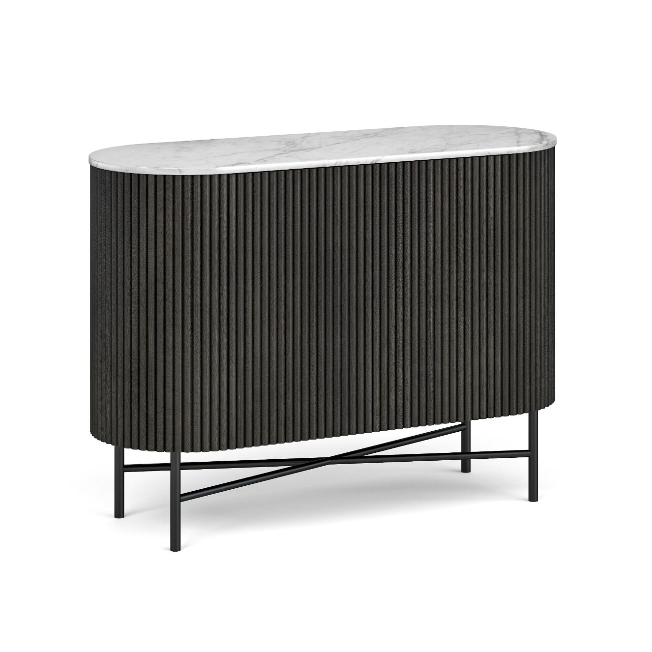 LIVORNO BLACK - Fluted Wood and Marble Top Small Sideboard | Living ...