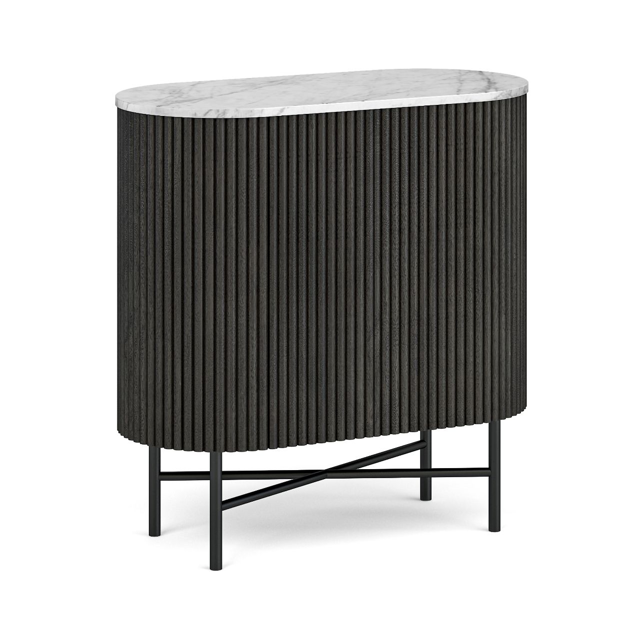 LIVORNO BLACK - Fluted Wood and Marble Top Mini Sideboard | Living ...
