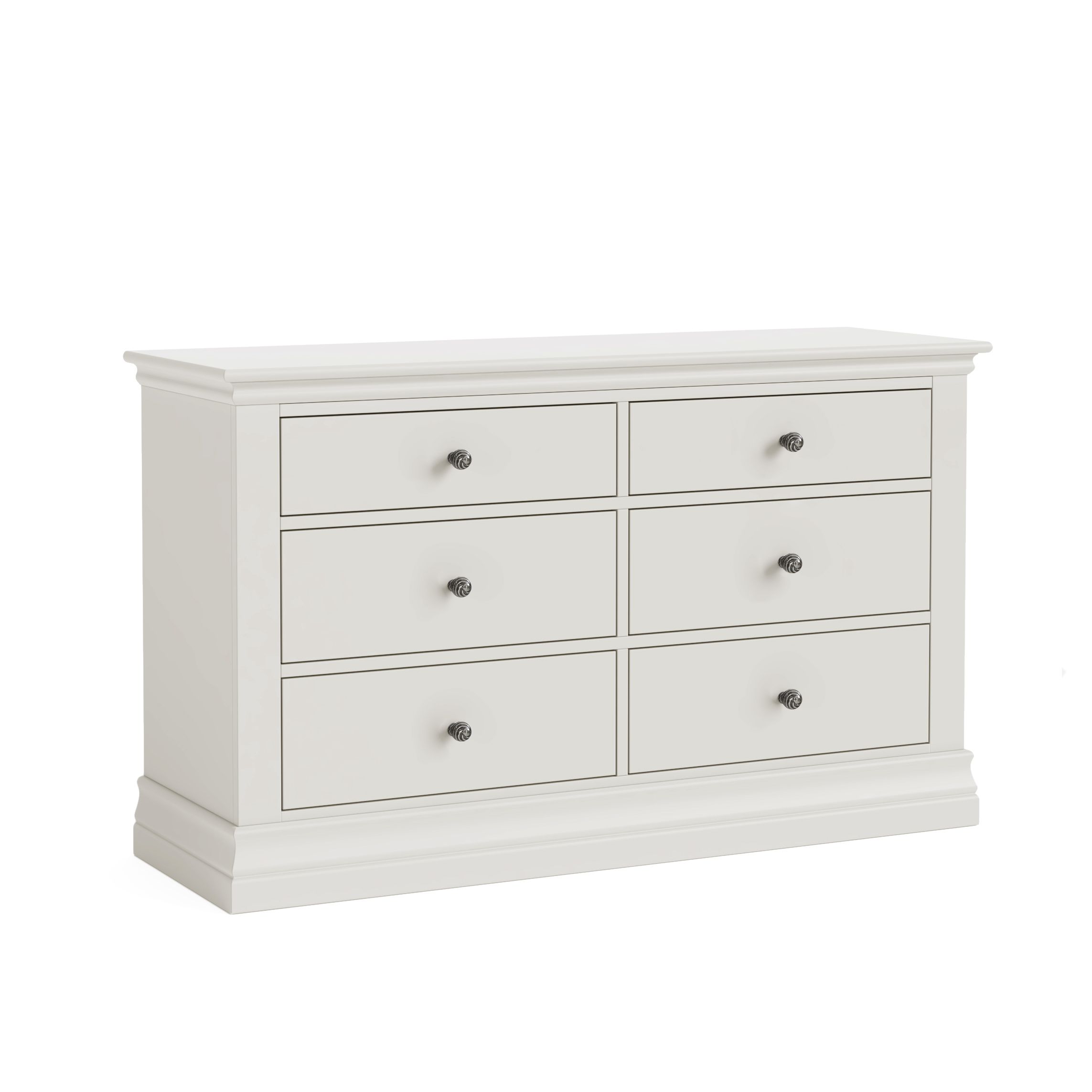 BORDEAUX - 6 Drawers Wide Chest in Cotton White | Bedroom Furniture ...