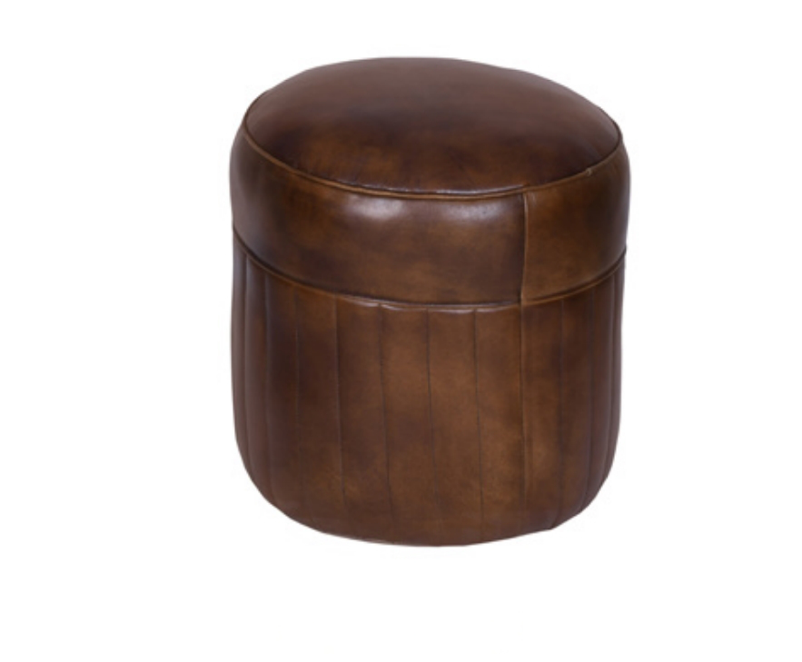 Round Pouf - Dark Brown - Color 22DD | Alexander Ellis