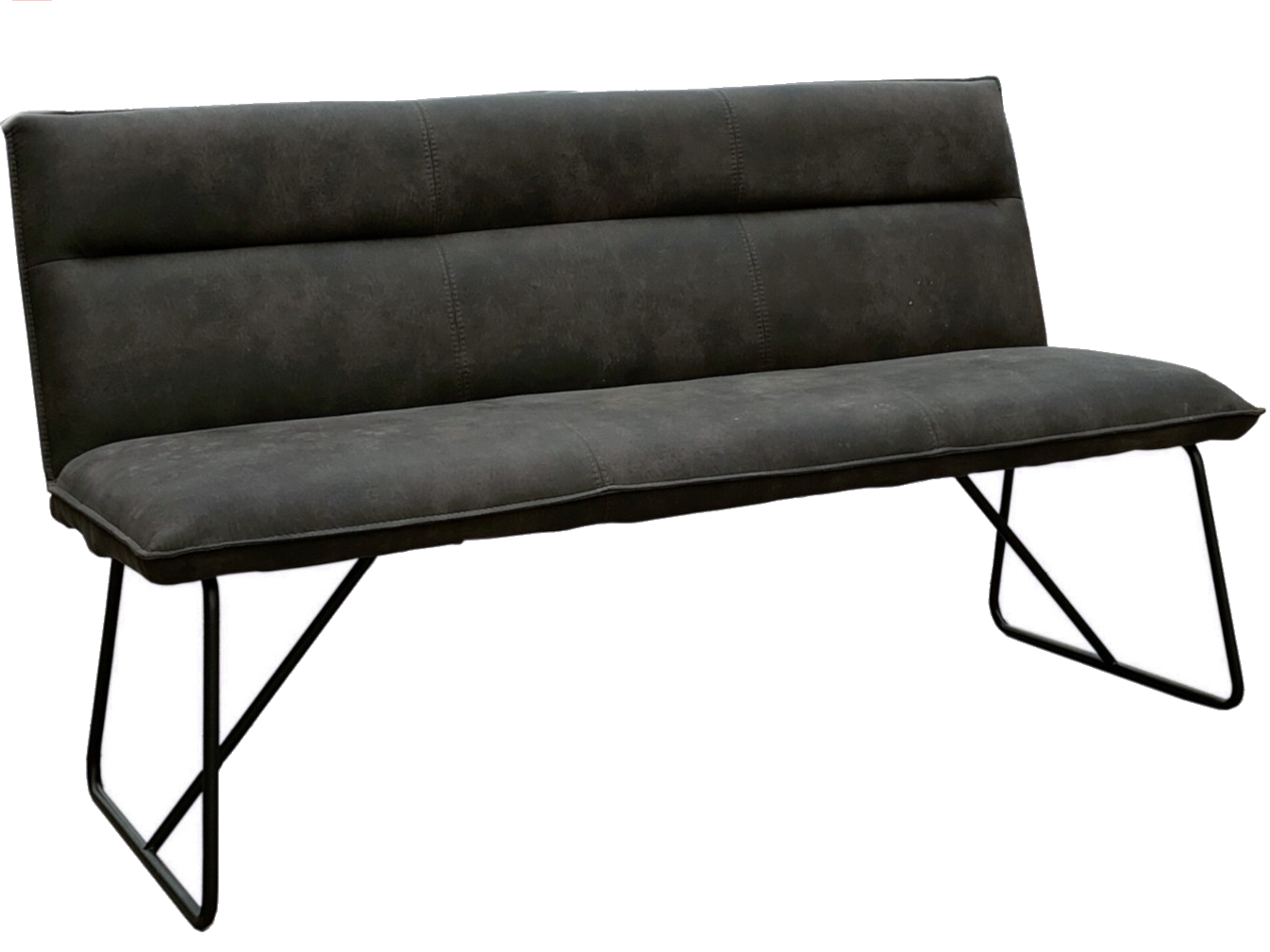 LARSON Large Bench With Back - Grey Suede | Living & Dining Furniture ...