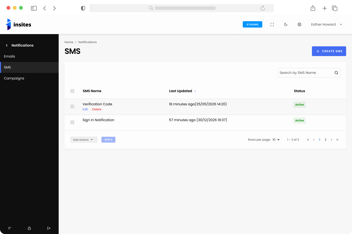 Notifications - Insites