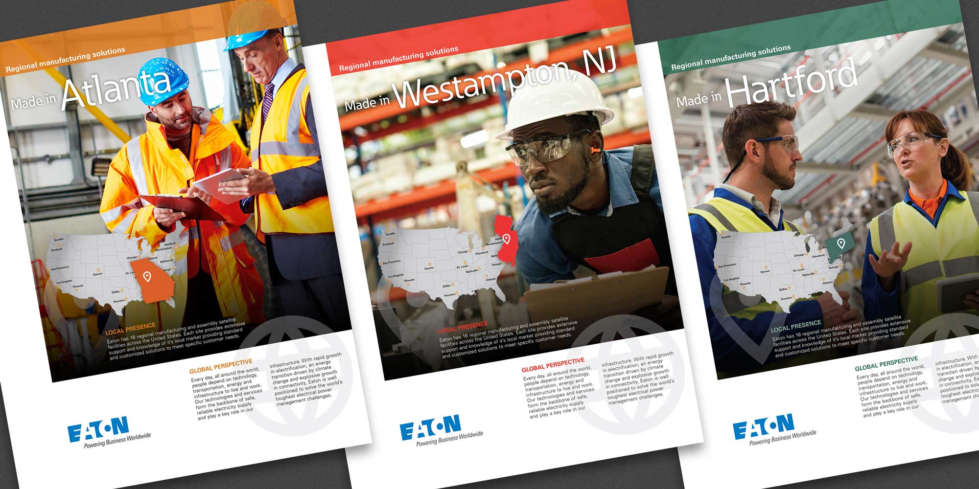 828:design create satellite city marketing sheets for EATON