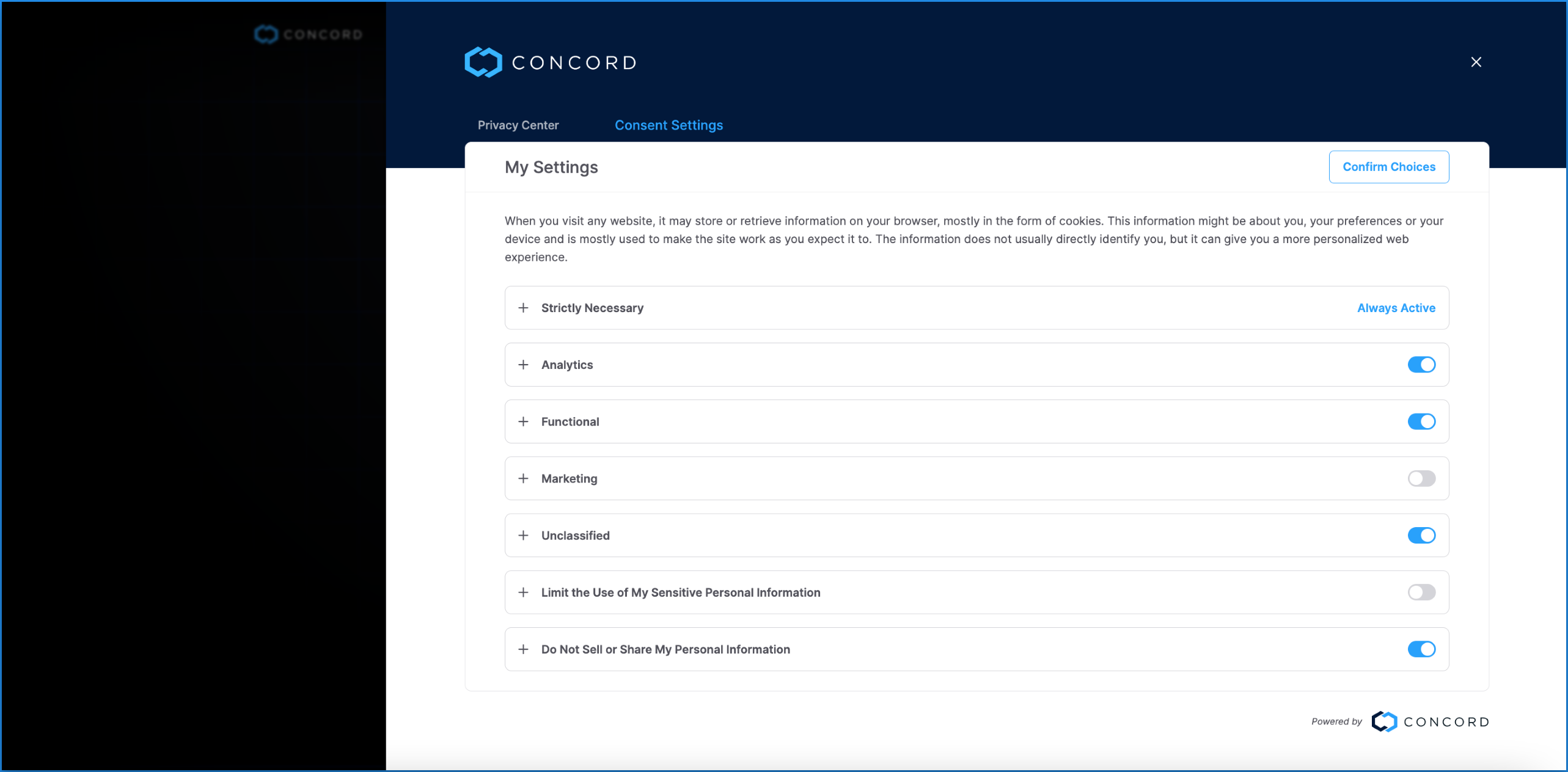 Privacy Center Direct Access Links | Concord