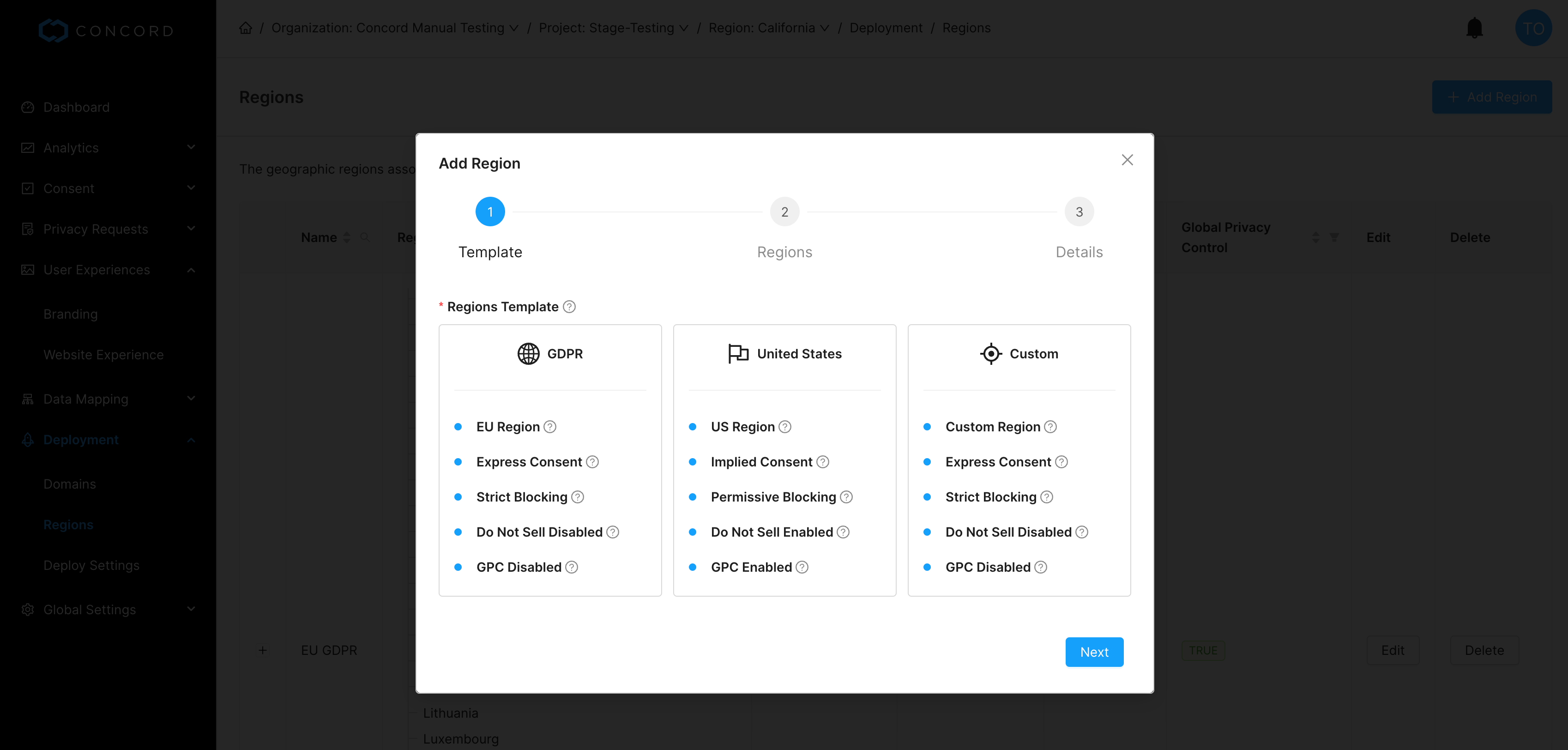 Product Release: Geographic Regions & Website Experience Editor | Concord