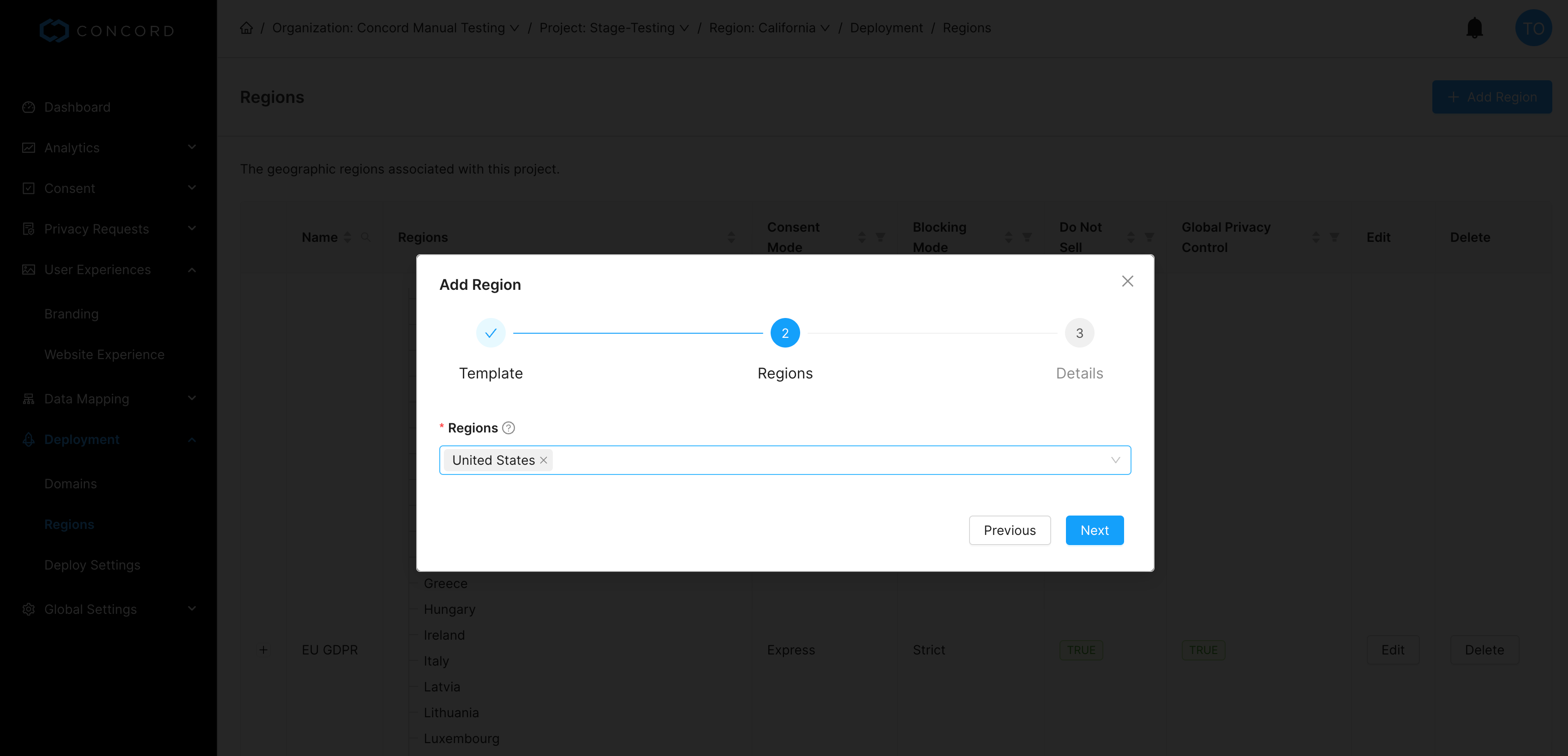Product Release: Geographic Regions & Website Experience Editor | Concord