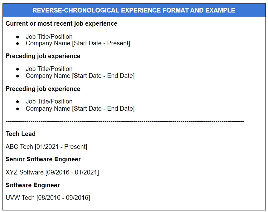 How to List Experience on a Software Engineering Resume