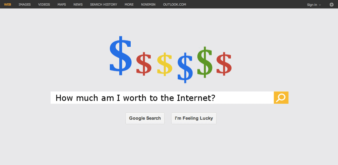 How much am I worth to the Internet?