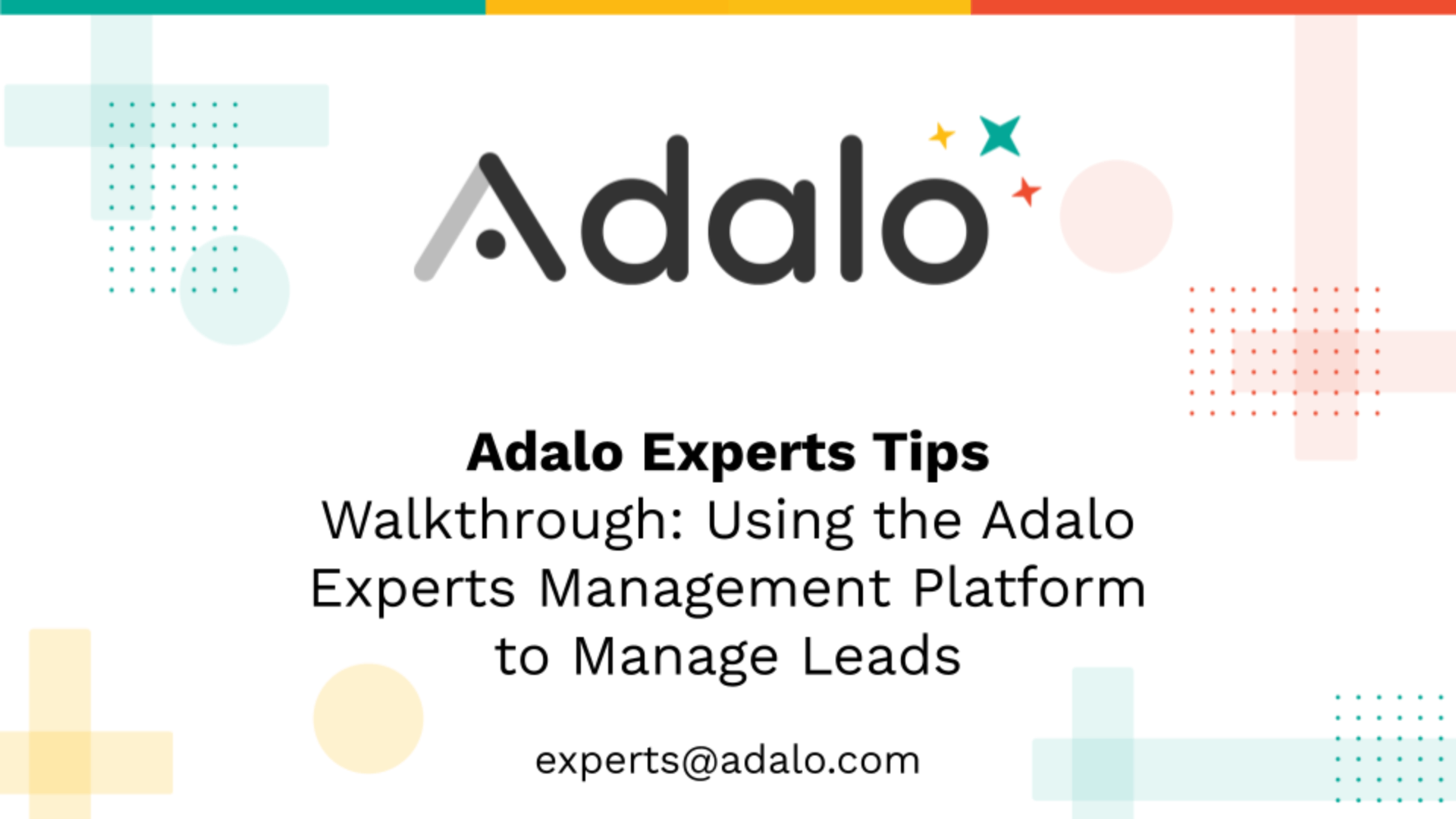 Adalo Experts Tips Walkthrough: Using the Adalo Experts Management ...