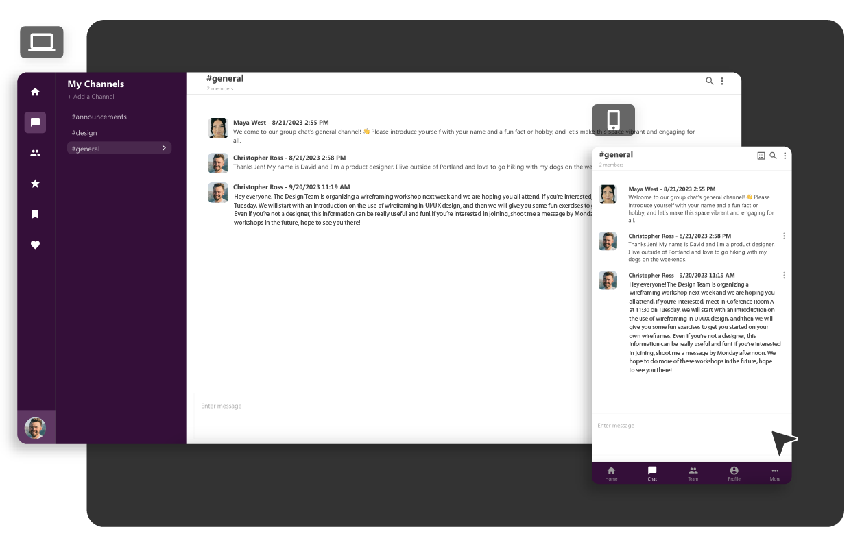 Group Messaging Feature Template | Adalo - Build Custom Apps, No Coding ...