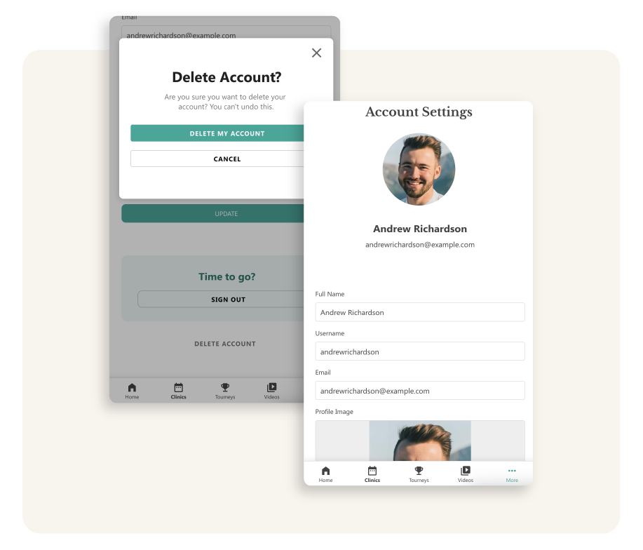 Account Settings Feature Template | Adalo - Build Custom Apps, No Coding Required