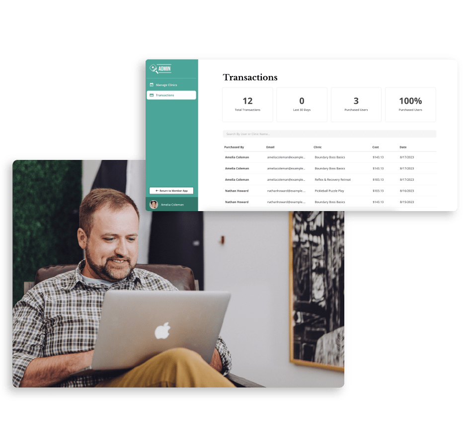 Classes Admin Dashboard Feature Template | Adalo - Build Custom Apps ...