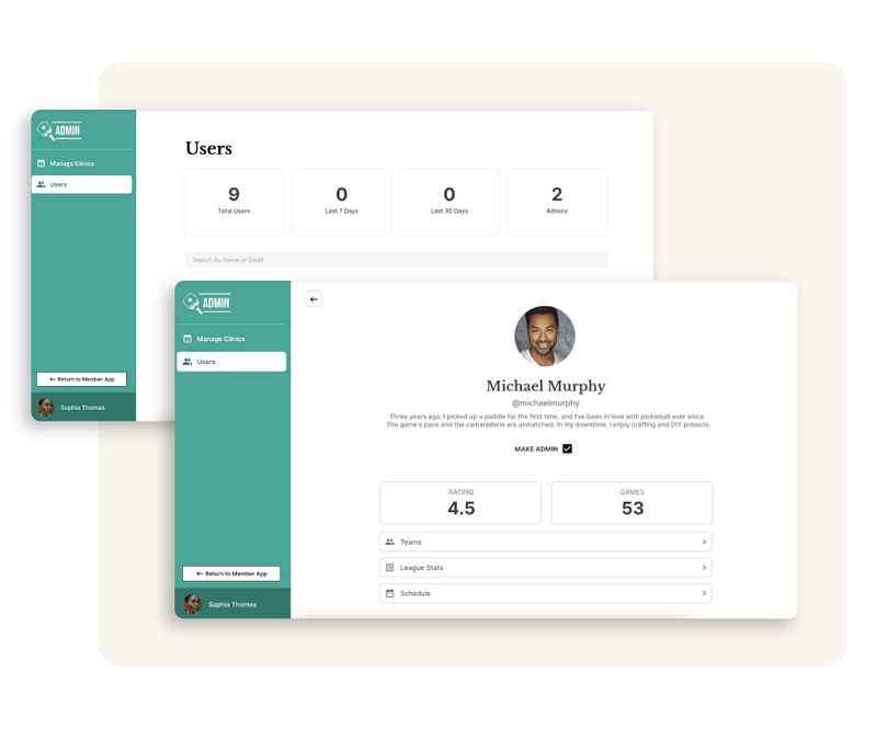 User Admin Dashboard Feature Template | Adalo - Build Custom Apps, No Coding Required