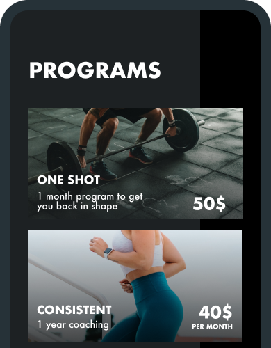 A custom personal trainer app | Bravo Studio