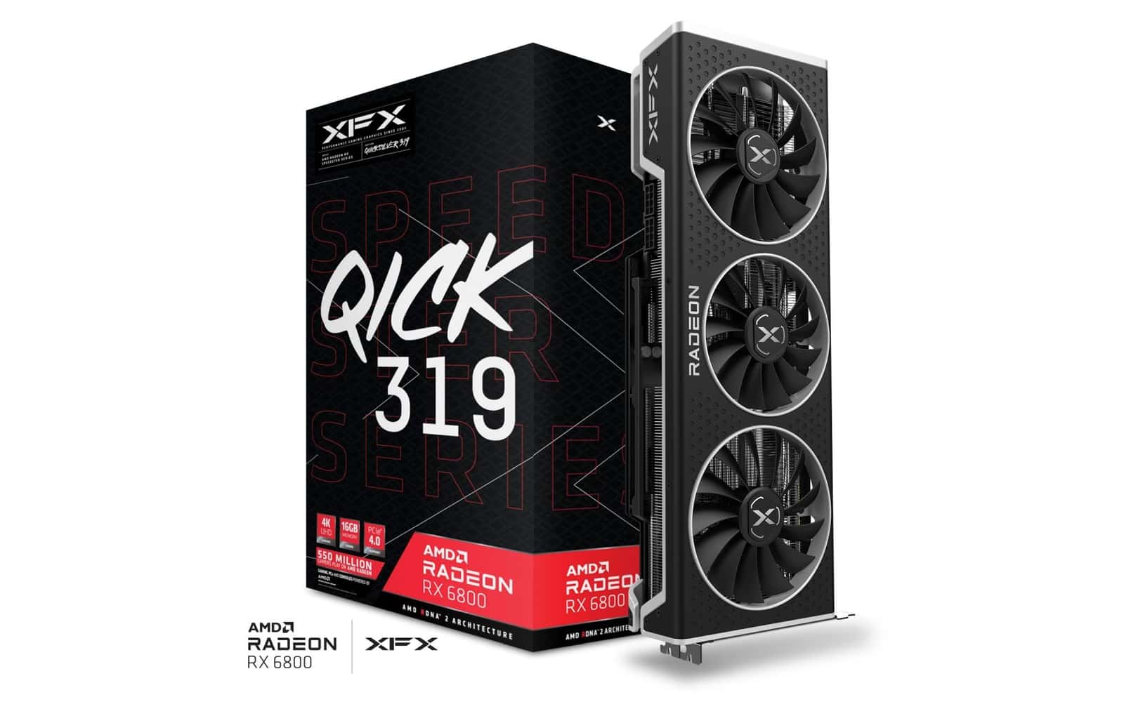 XFX Speedster QICK 319 AMD Radeon™ RX 6800 BLACK Gaming Graphics Card ...