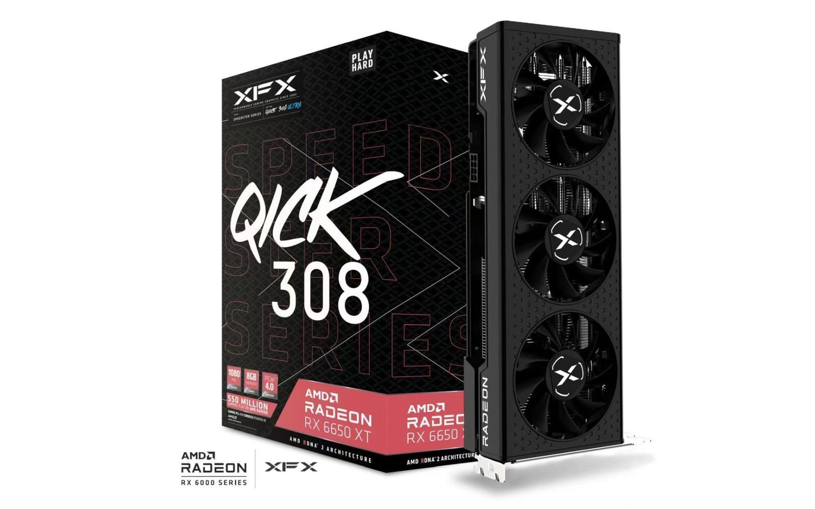 XFX Speedster QICK 308 AMD Radeon™ RX 6650 XT ULTRA Gaming Graphics ...