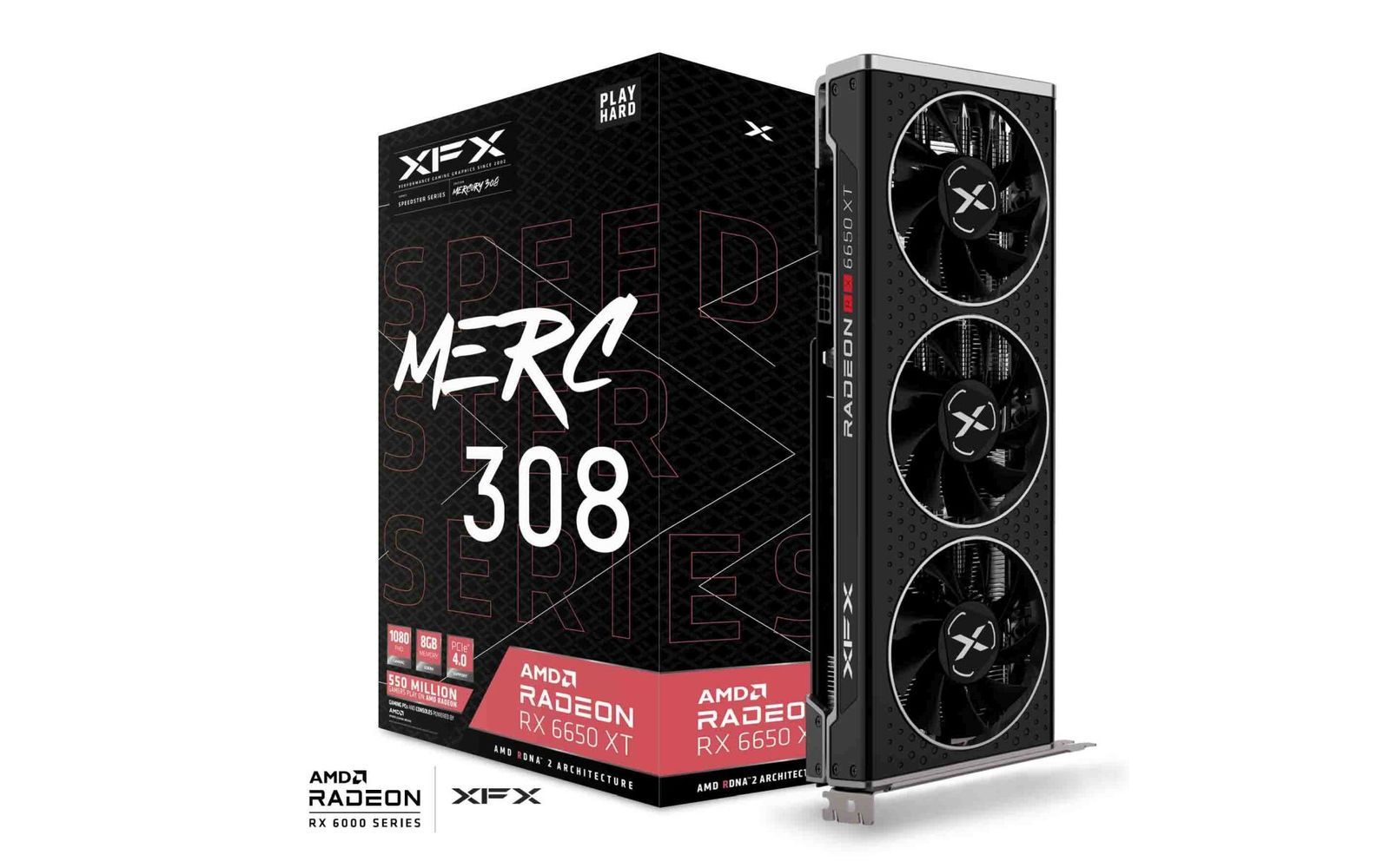 XFX Speedster MERC 308 AMD Radeon™ RX 6650 XT BLACK Gaming Graphics ...