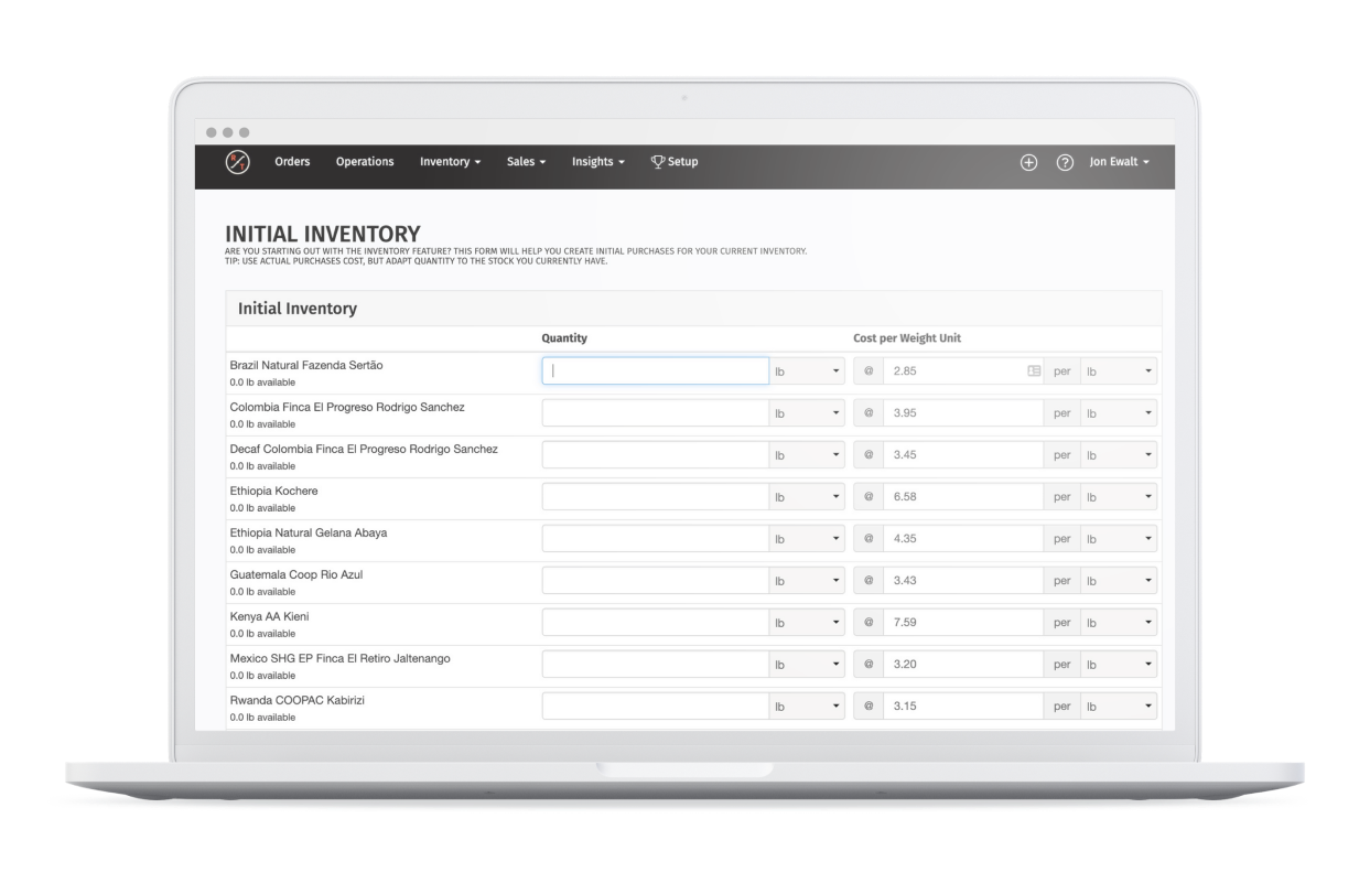 Coffee Roaster Inventory Software | RoasterTools