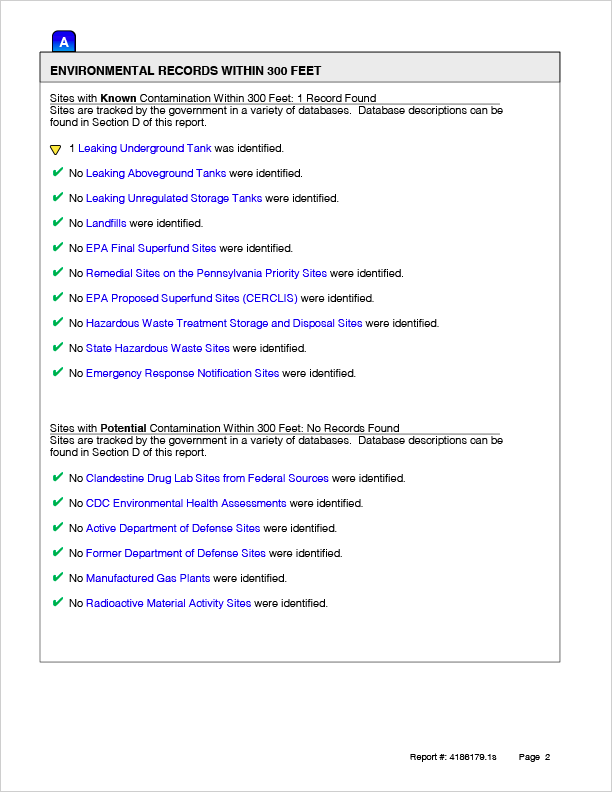 Tools: Neighborhood Environmental Report | Identify Hazards to Your Water